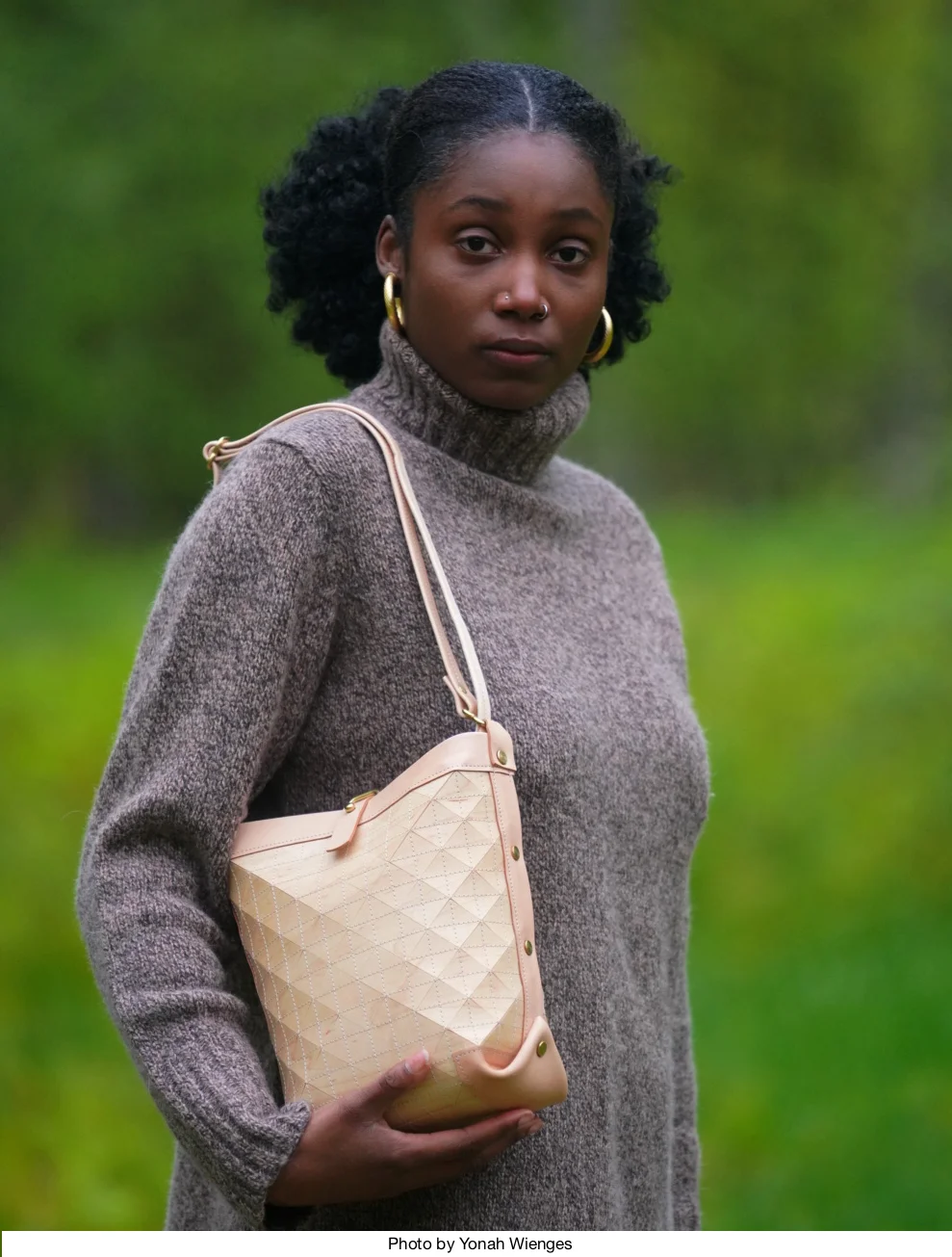 maple bucket in natural vachetta — studio crie - handmade in maine