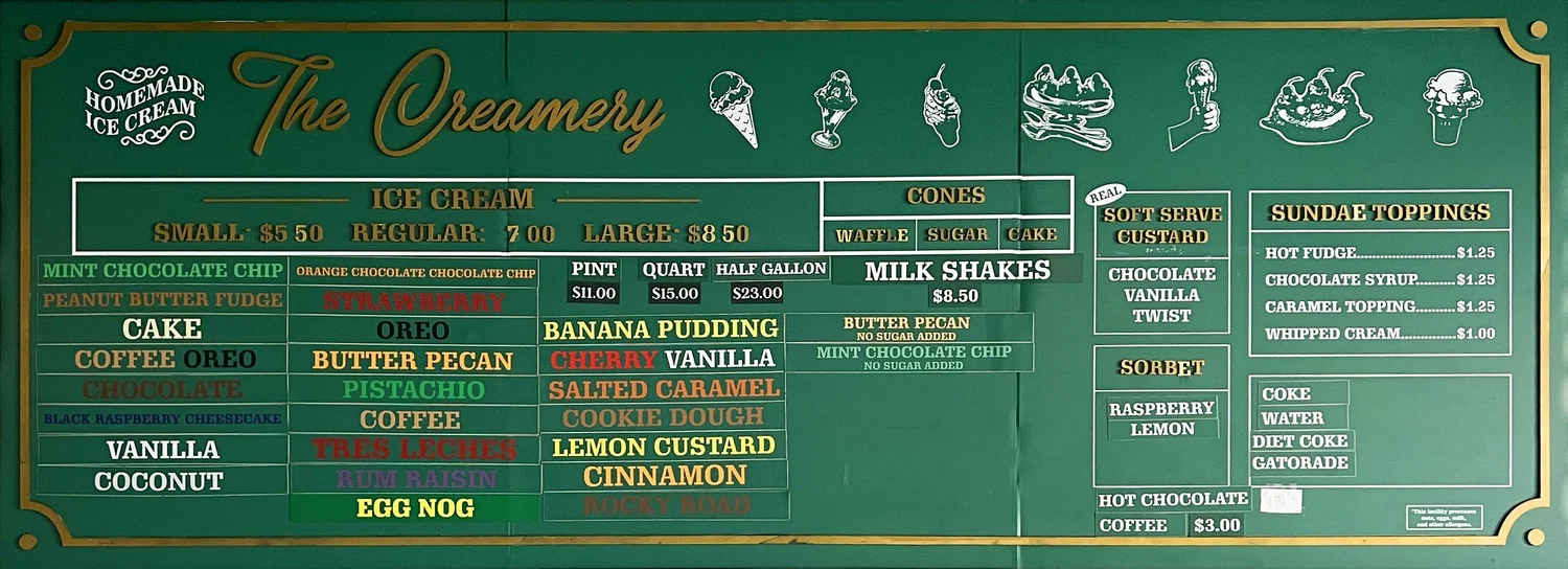 Menu 1 — The Creamery