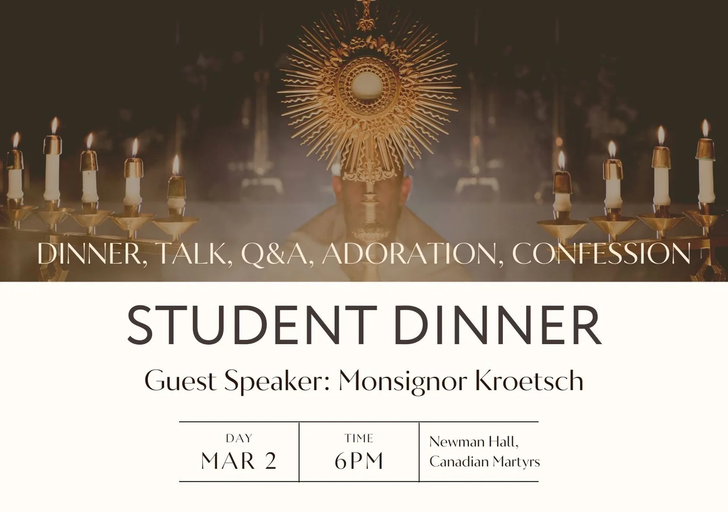 Student Dinner — Canadian Martyrs