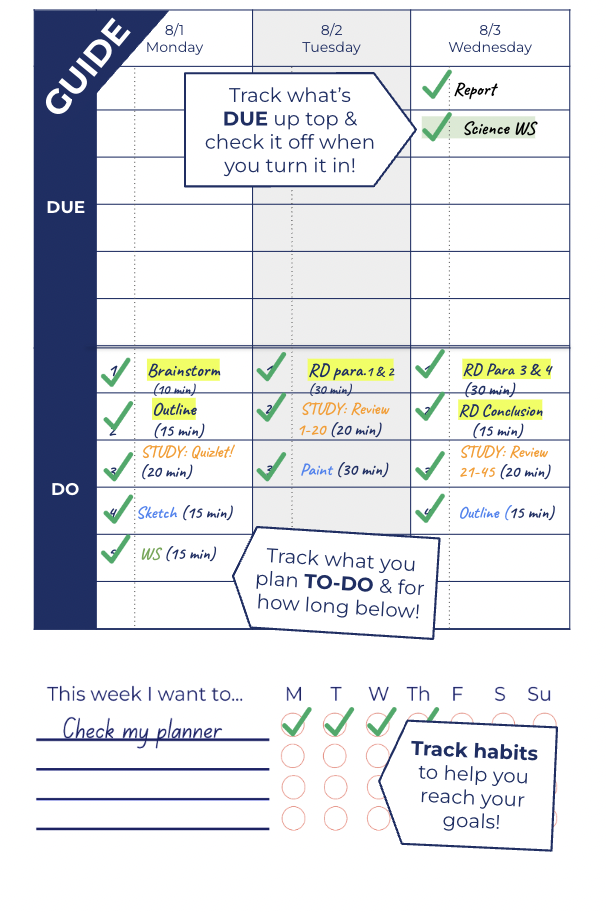 Executive Functioning Planner — Encompass Tutorial Services