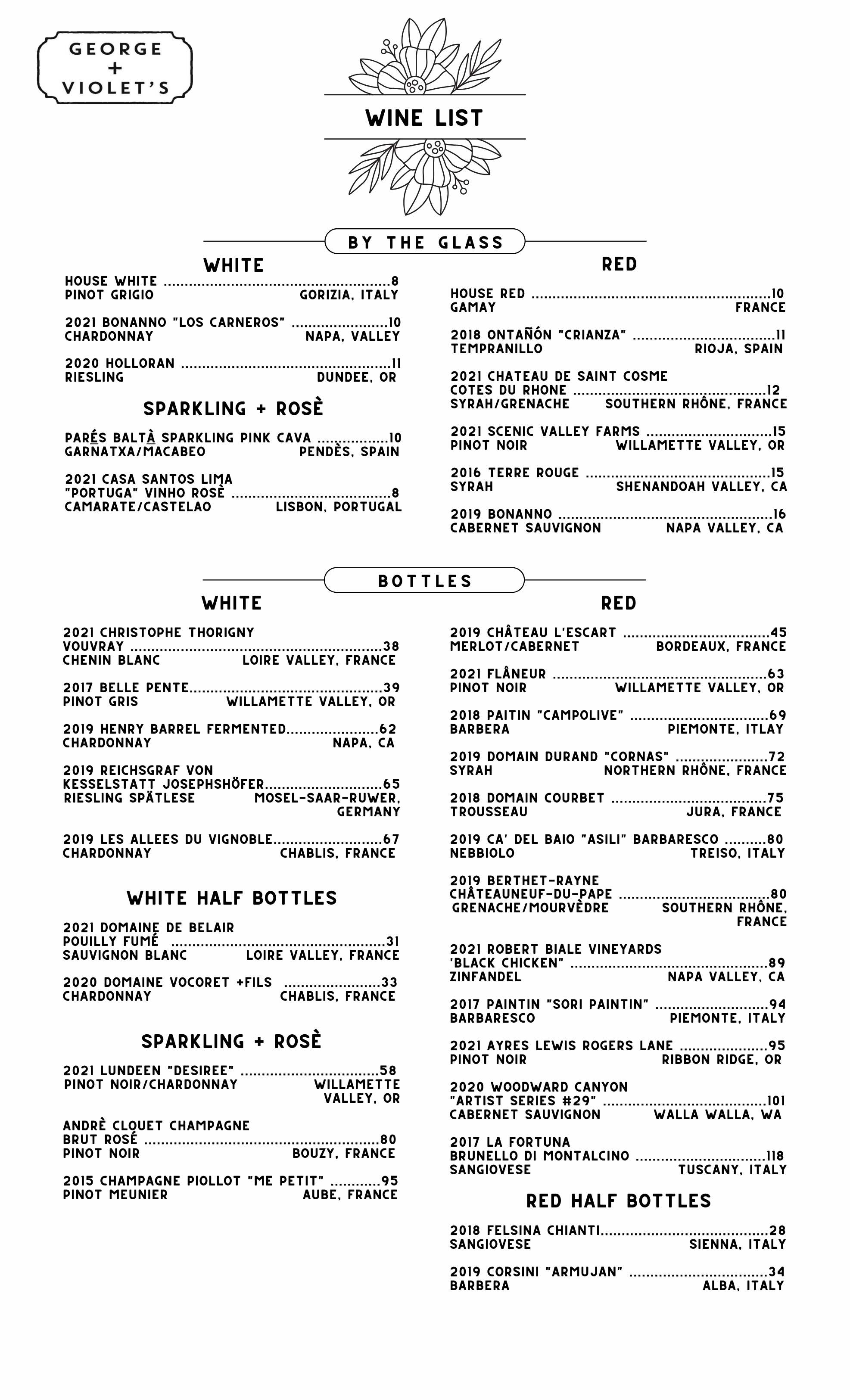 George + Violet's -Info