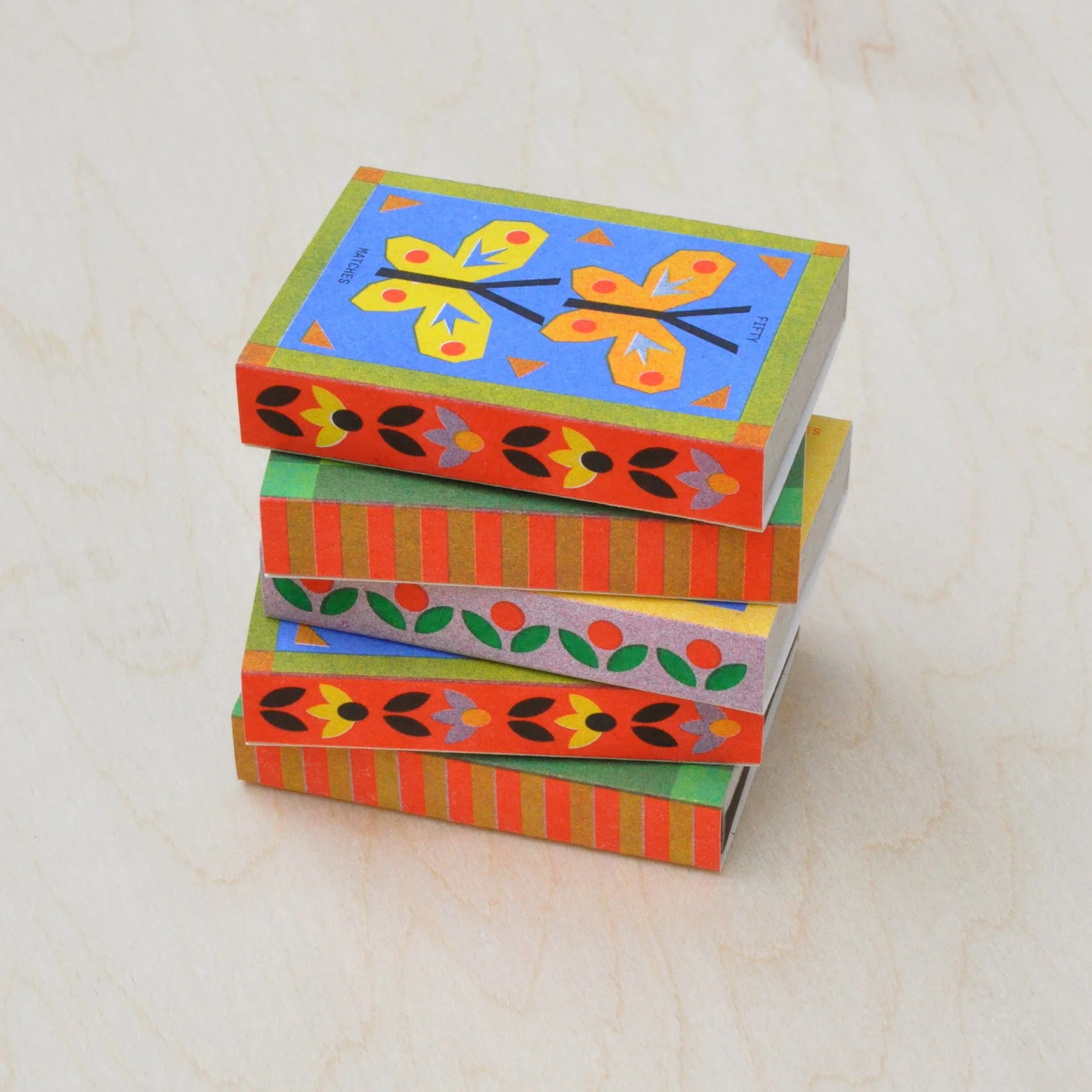 Risograph Printed Matchbox — Sunroom