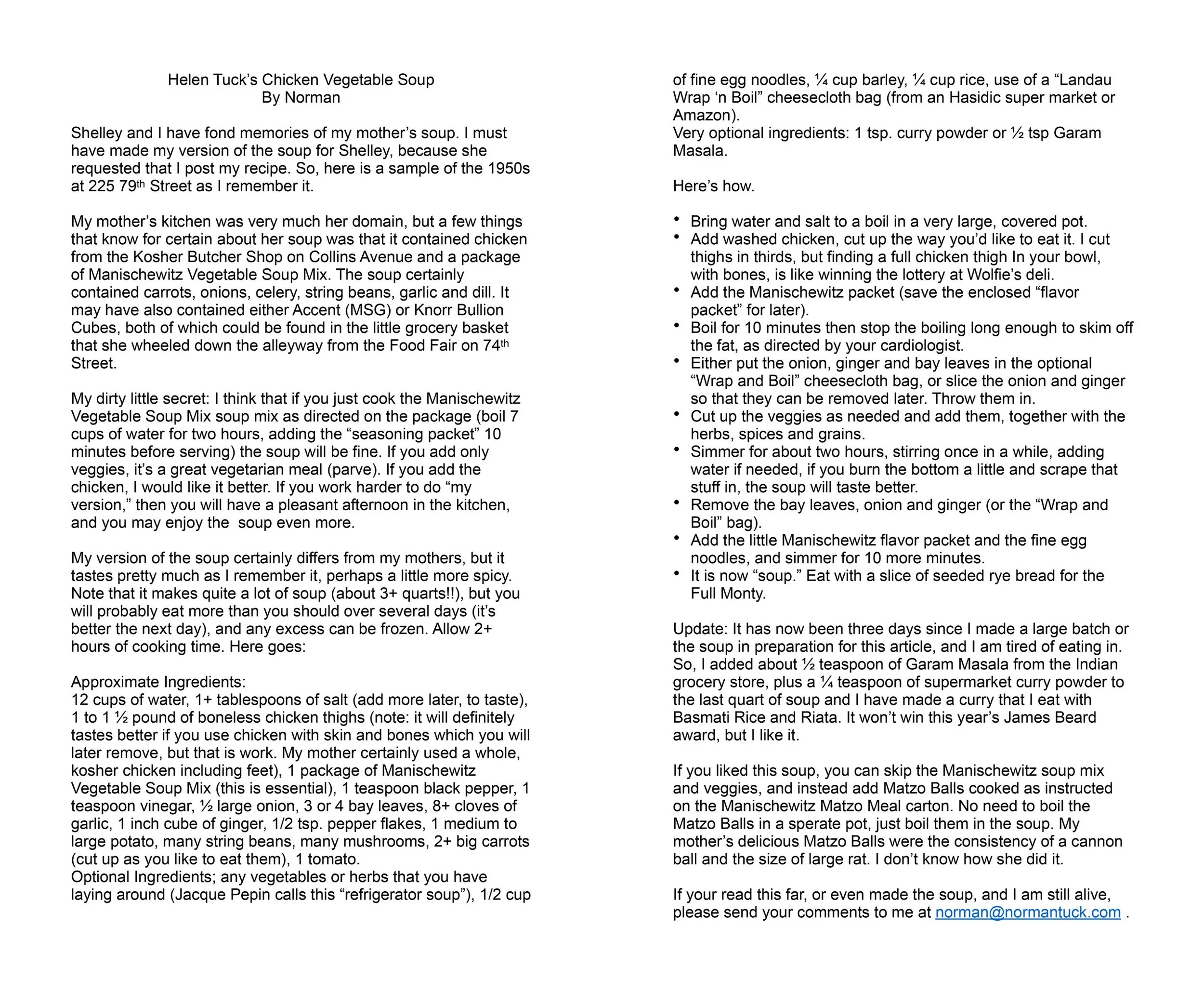 STUFF — TUCK TRUST