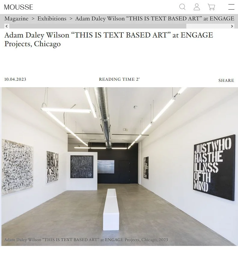 Adam Daley Wilson / Engage Projects Gallery Chicago