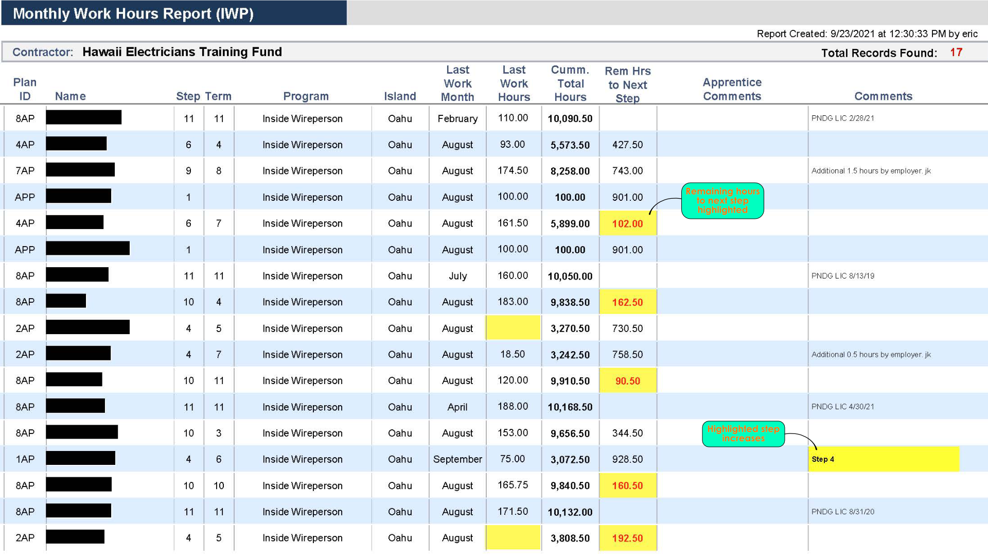 MWH Report Sample