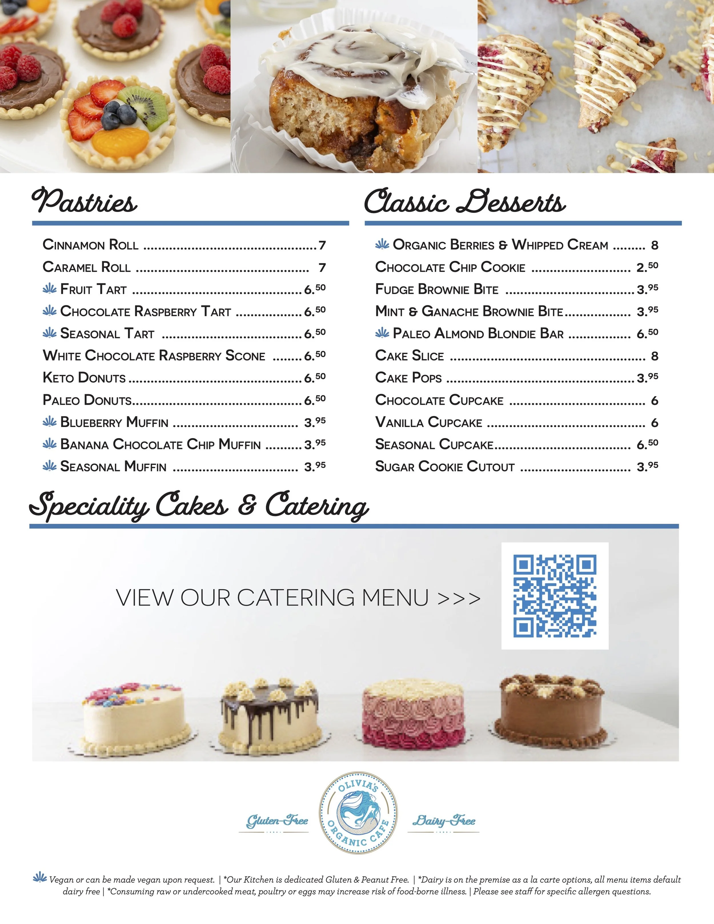 Menu — Olivia's Organic Cafe