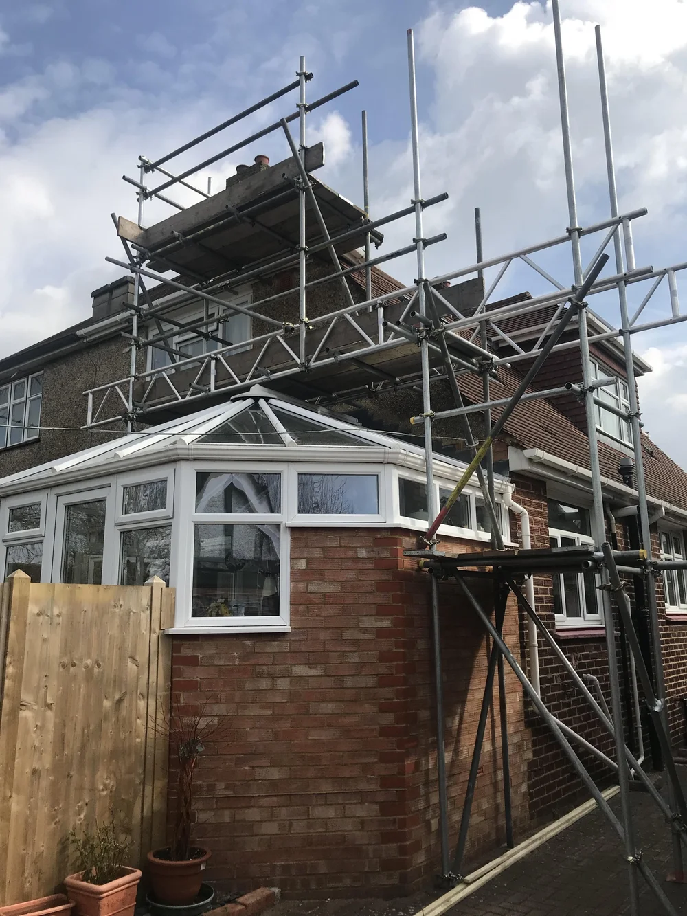 Scaffolding over a conservatory — For all your scaffolding requirements