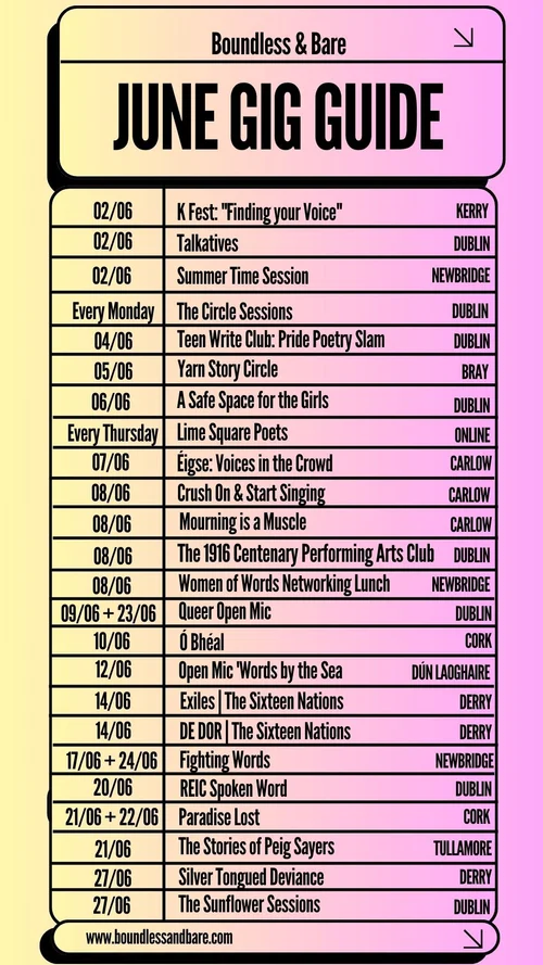 Upcoming spoken word events in your county this summer — Boundless & Bare