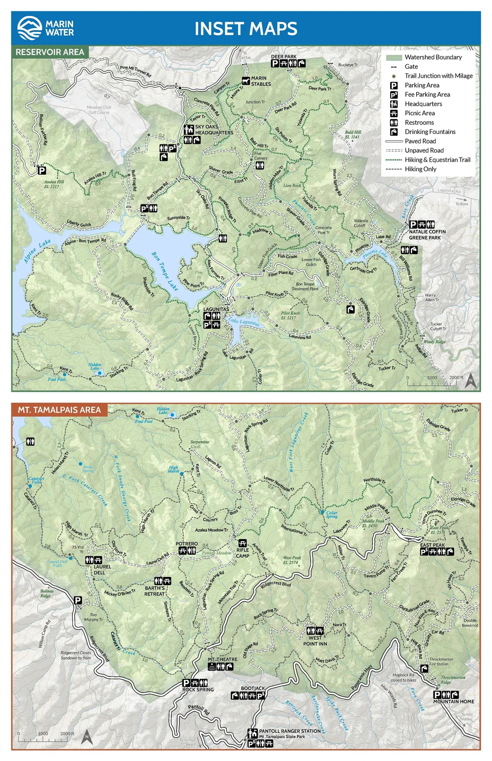 Custom Cartography for Mt. Tamalpais Watershed Visitor Map by McNaught ...