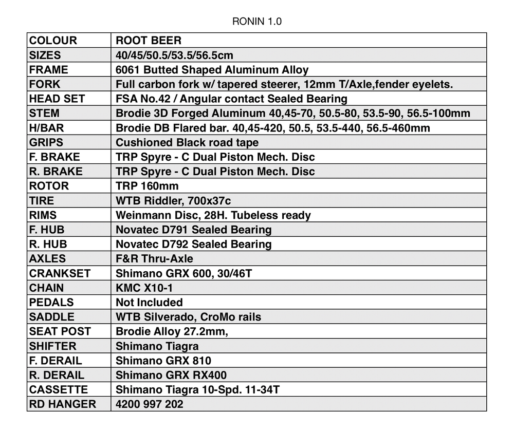 Ronin 1.0 — Brodie Bicycles