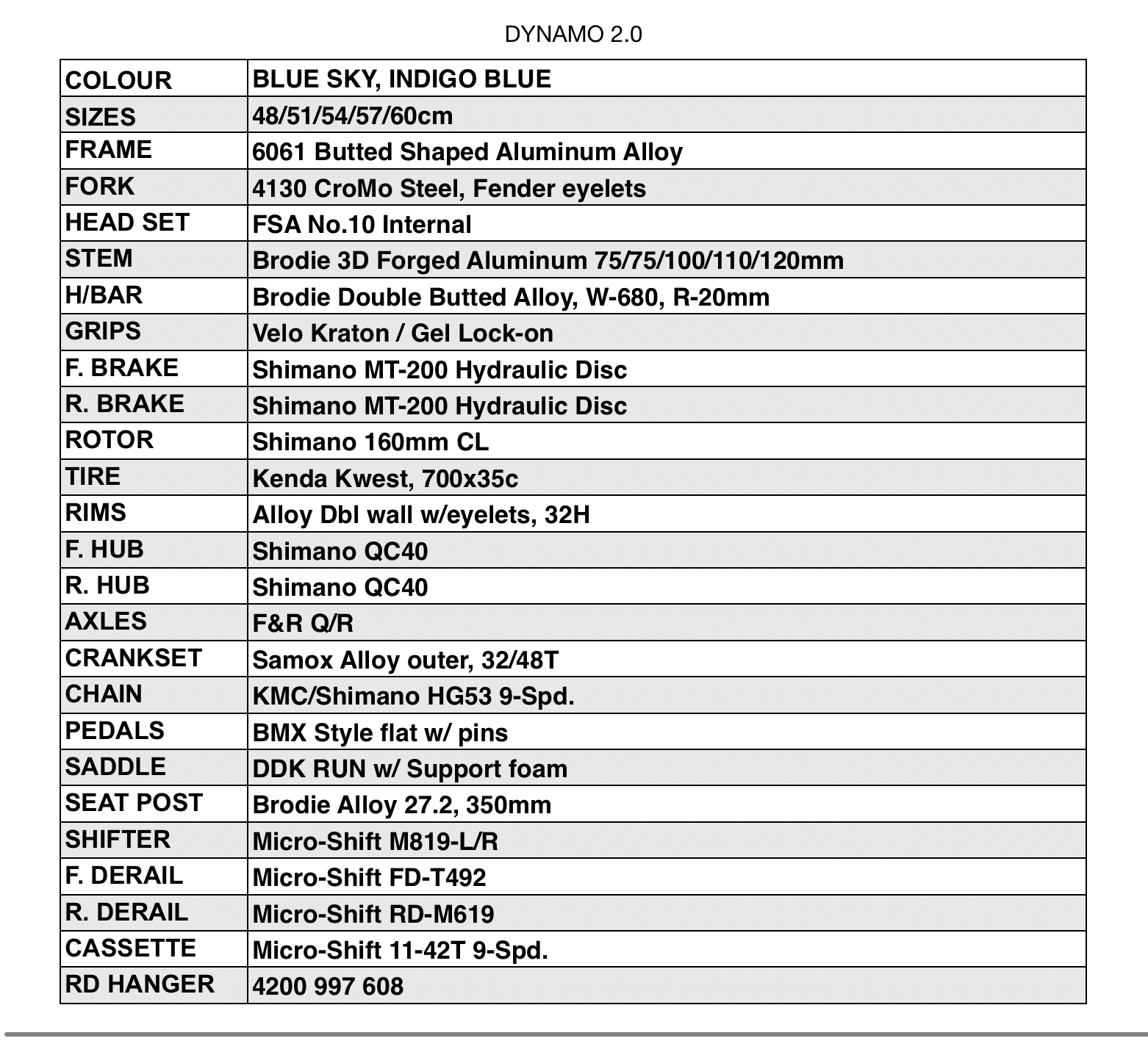 Dynamo 2.0 Light Blue — Brodie Bicycles