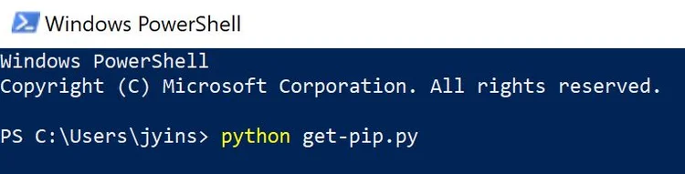 Pip Installation + Basic Powershell Navigation — Jessica Yin