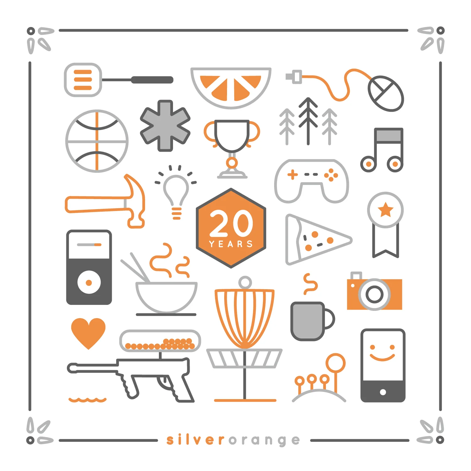 silverorange 20th year anniversary artwork — Lobsterwolf