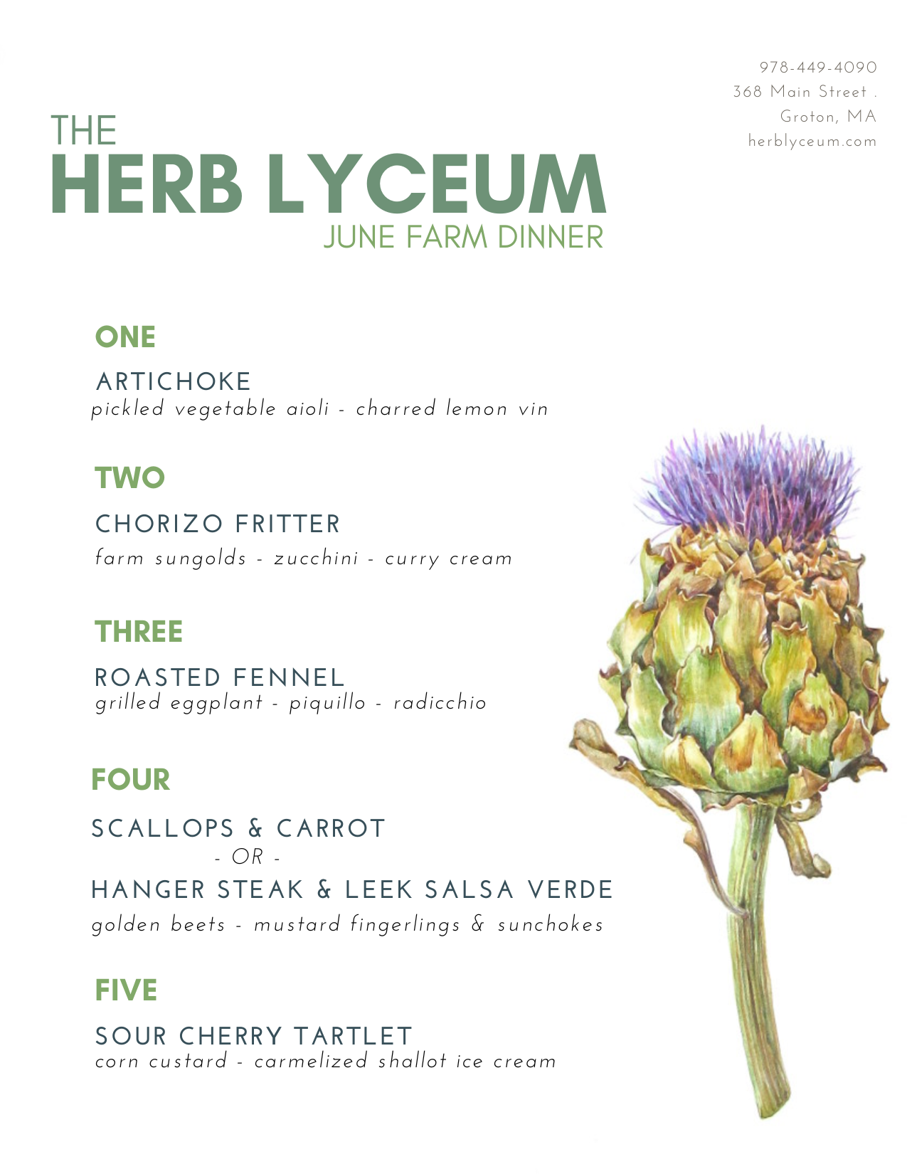 June Farm Dinner — The Herb Lyceum