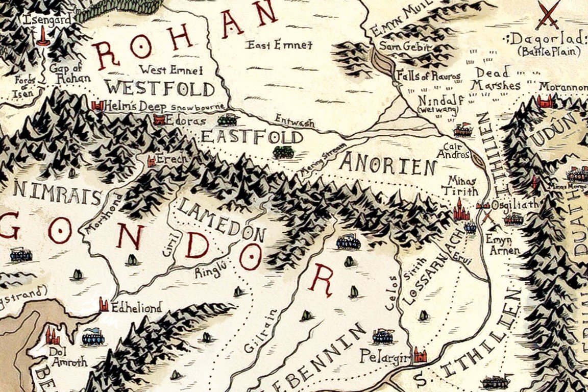Detailed Middle Earth Map