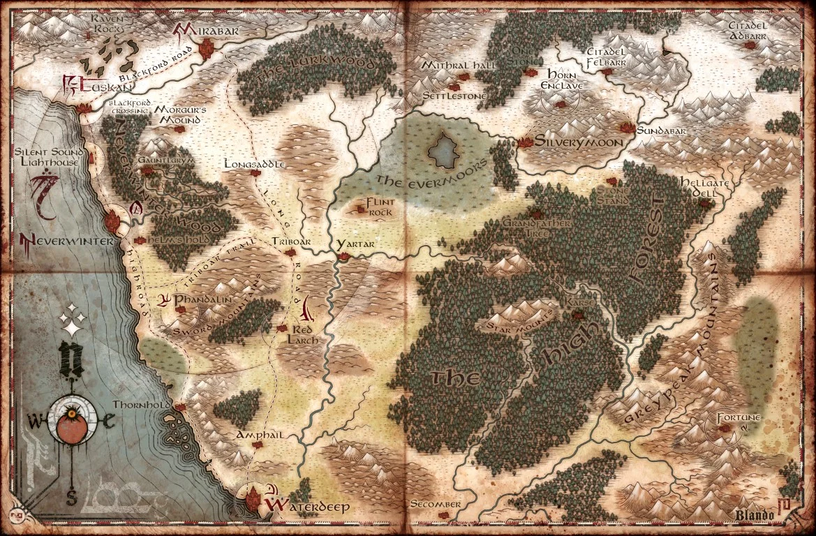 Dd 5e Map Of Faerun