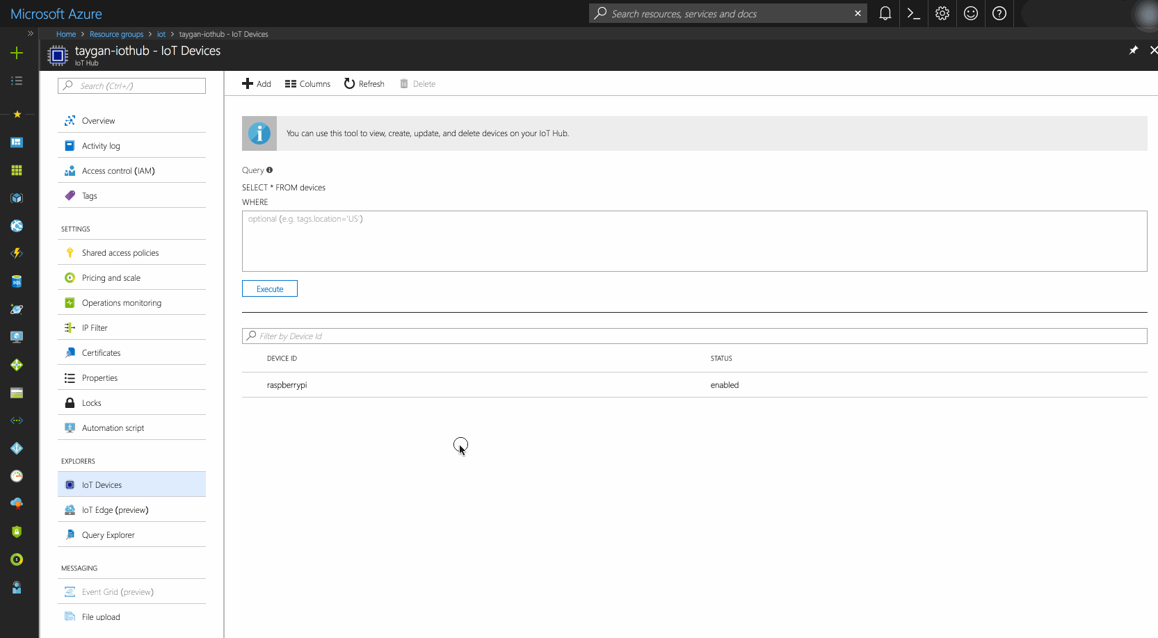 Streaming Sensor Data in Real-Time with Azure IoT Hub — Taygan