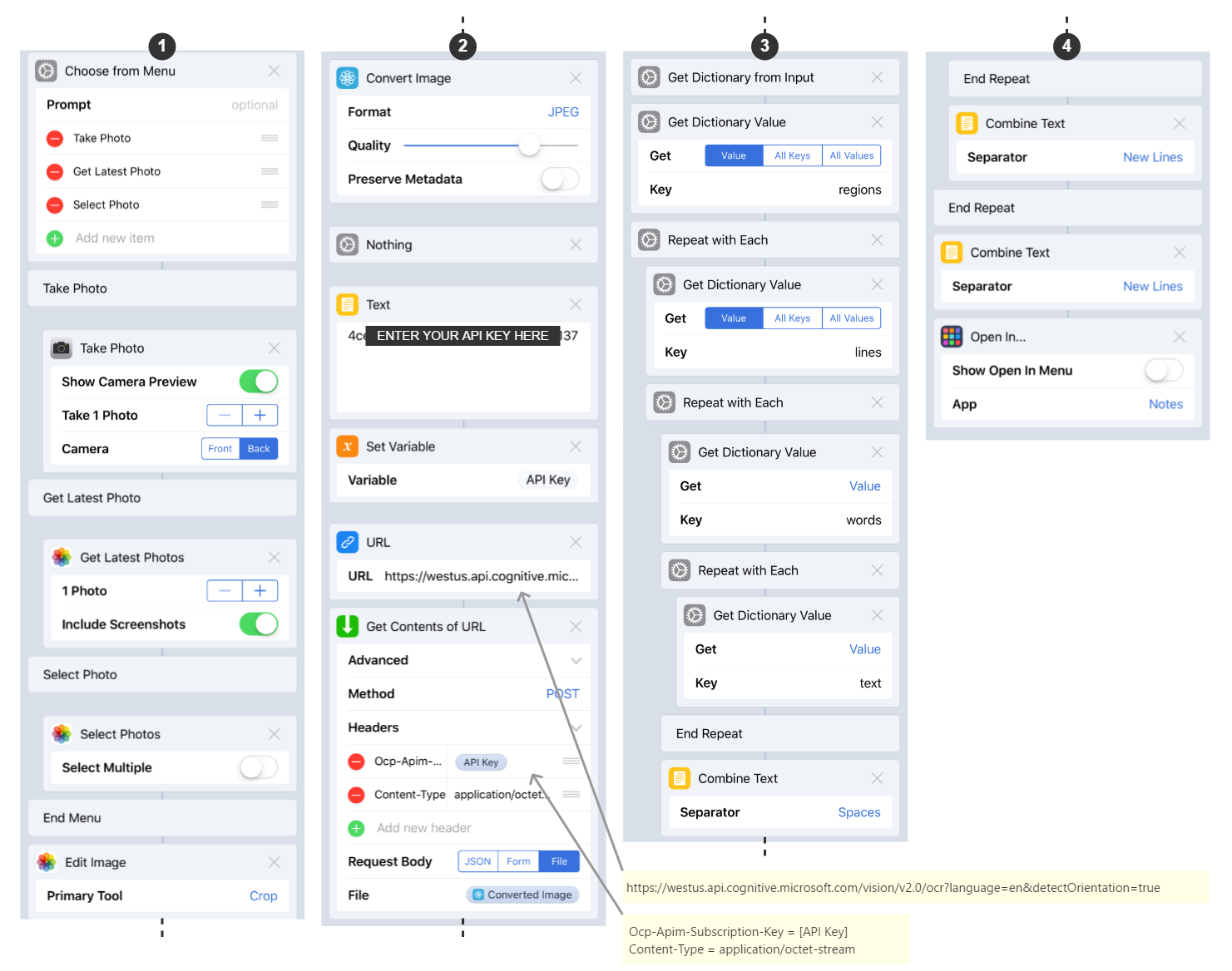 OCR on iOS with Workflow and Cognitive Services — Taygan