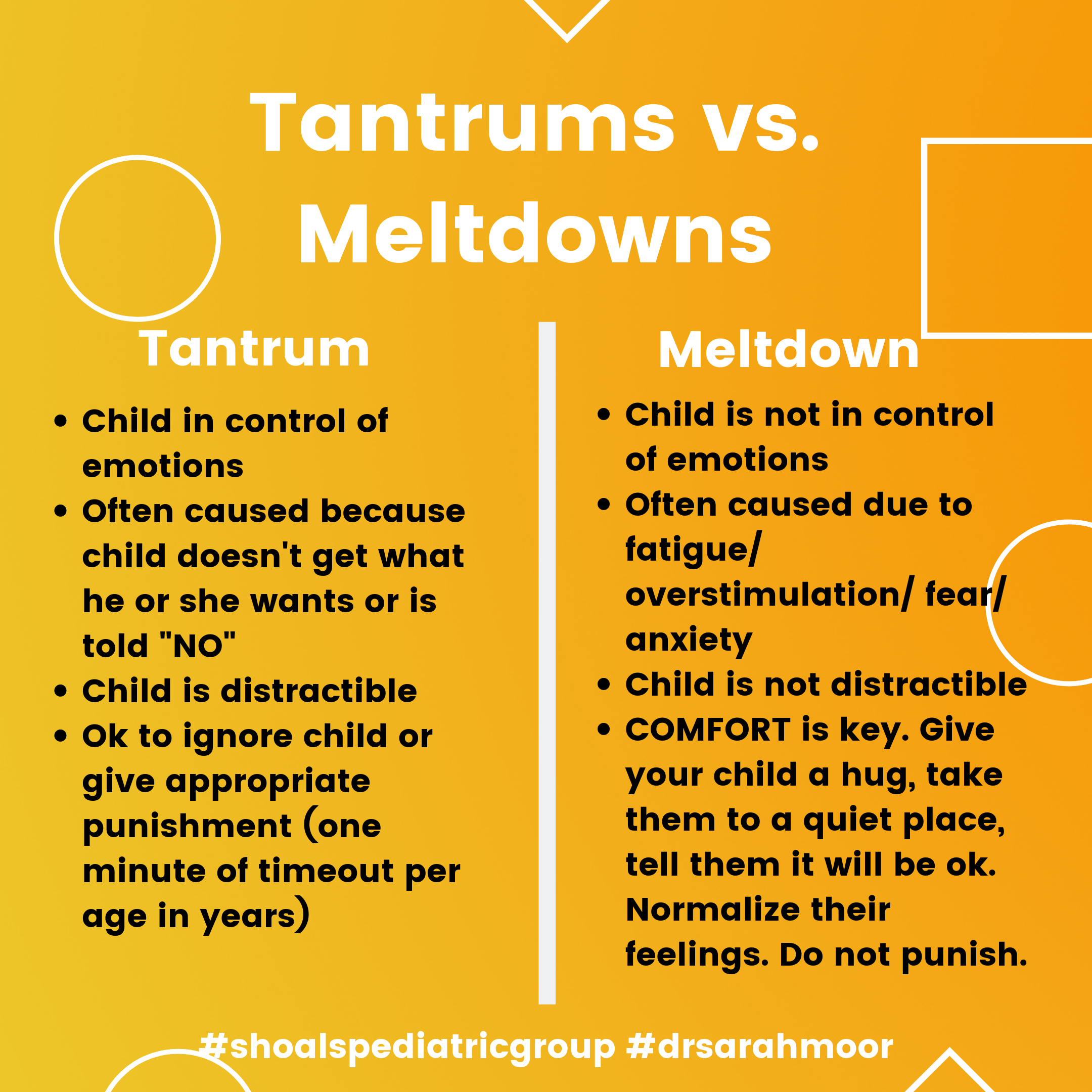 Tantrum Vs Meltdown Shoals Pediatric Group