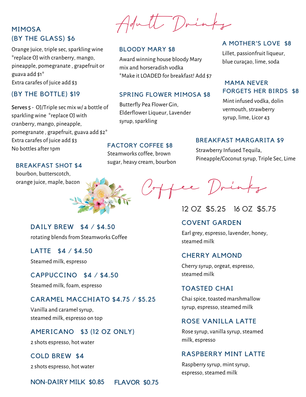 Menus — Shirt Factory