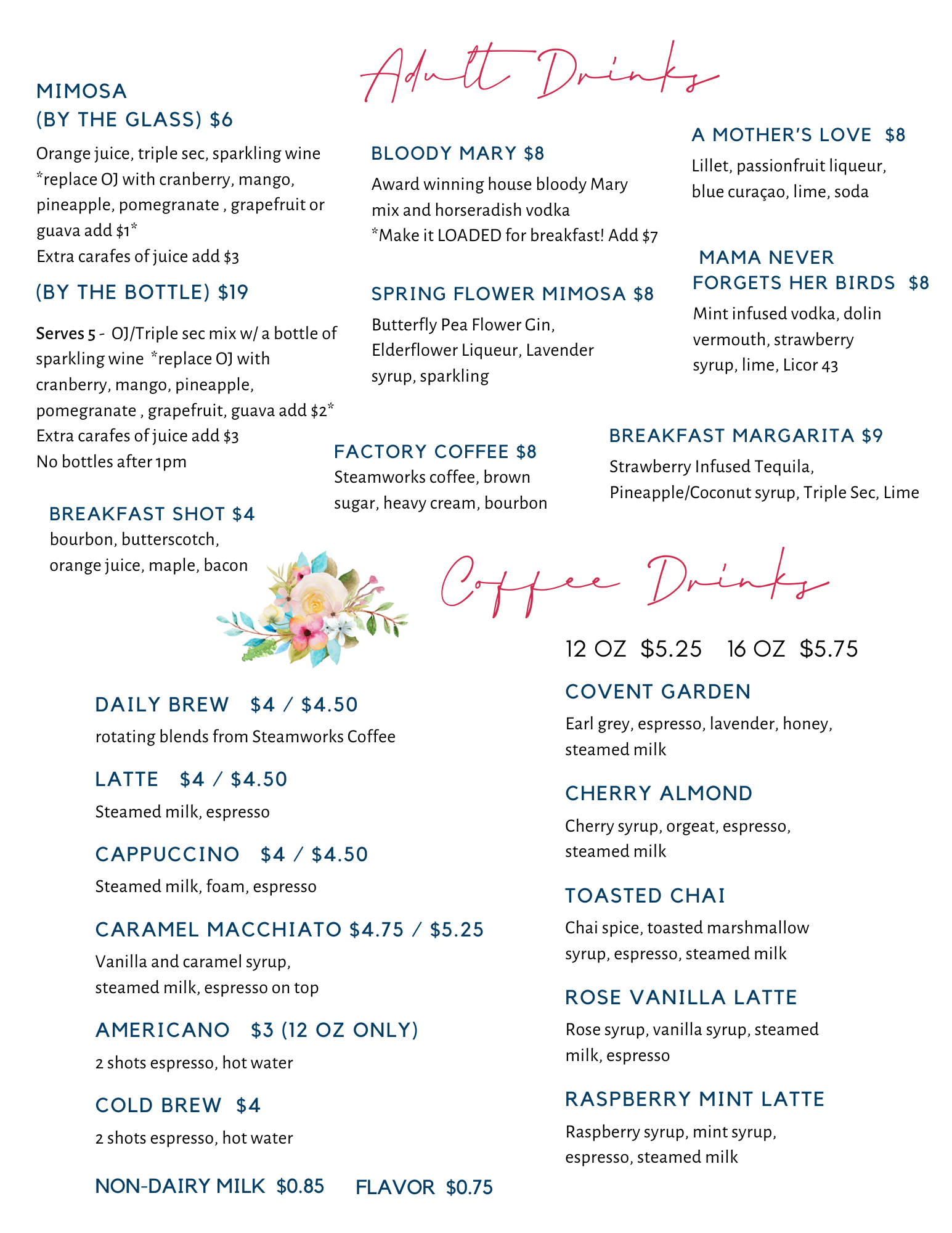 Menus — Shirt Factory