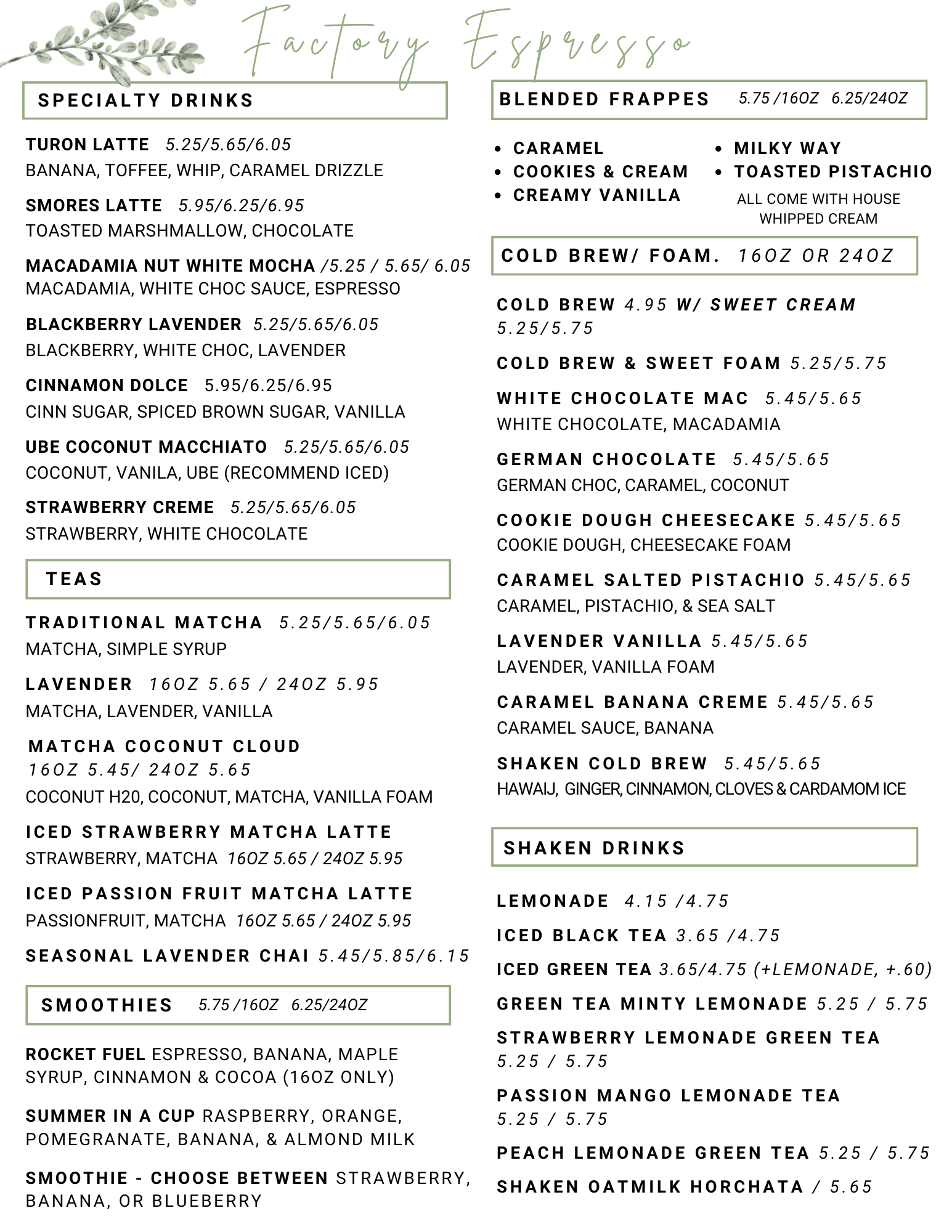 Factory Espresso — Shirt Factory