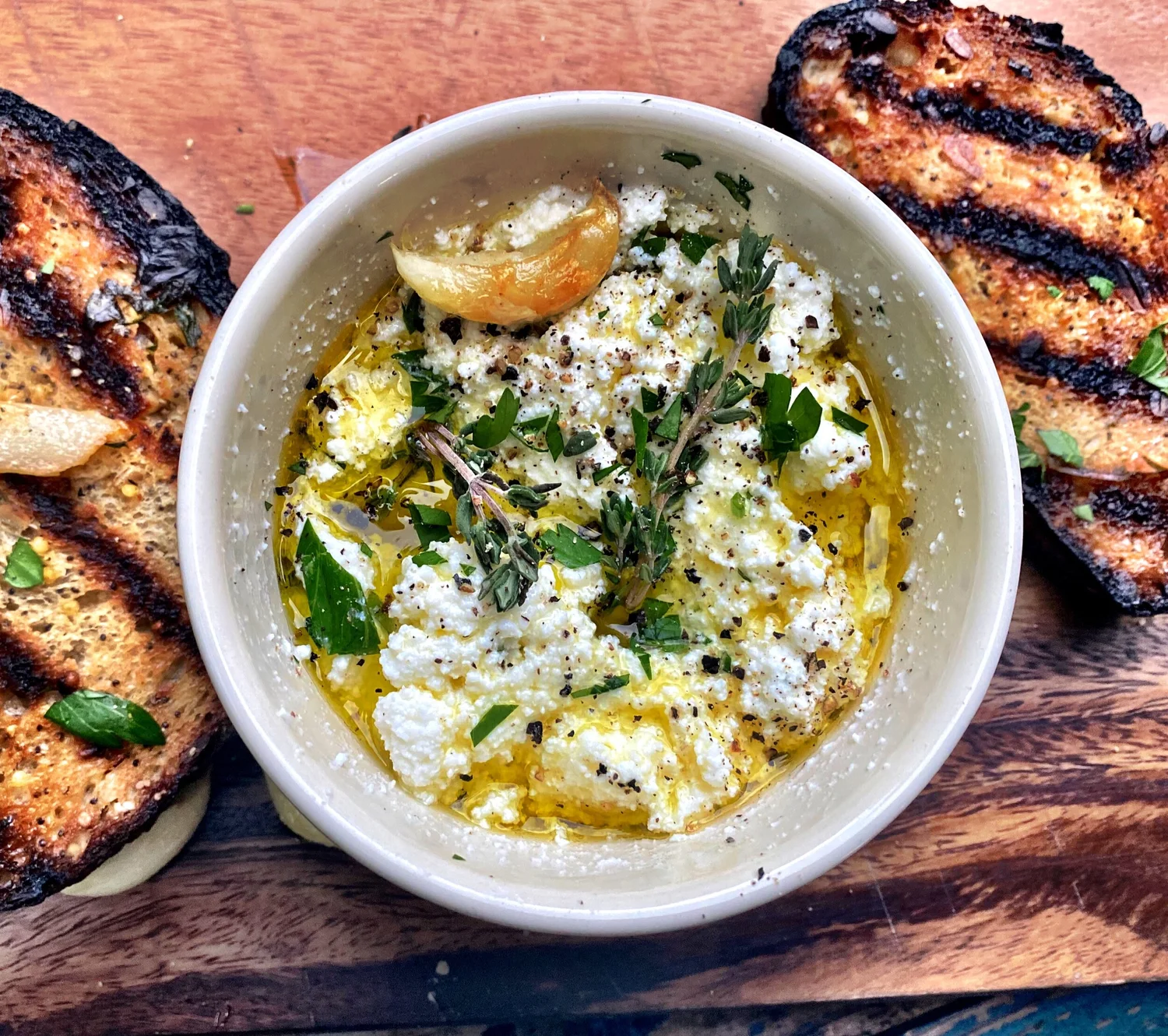 Grilled Bread with Herbed Ricotta Recipe