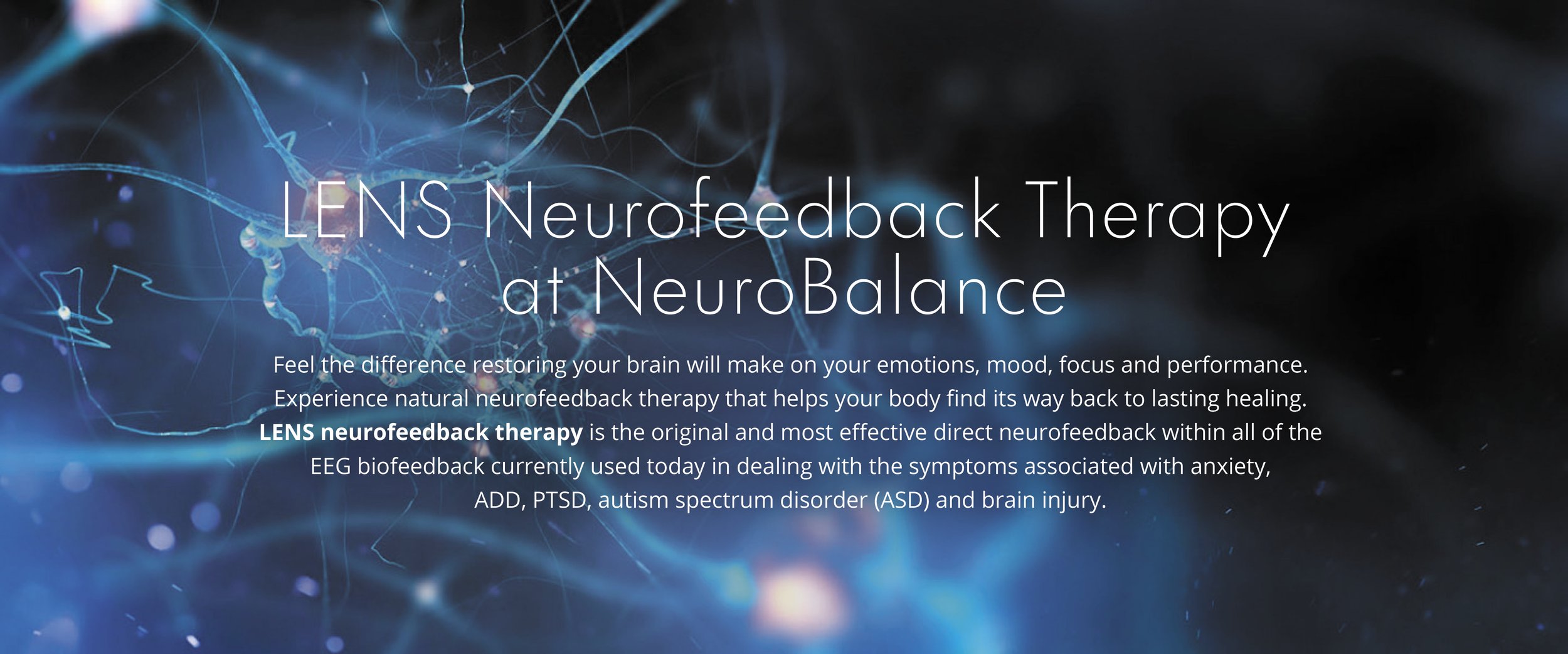 LENS Neurofeedback Therapy — NeuroBalance