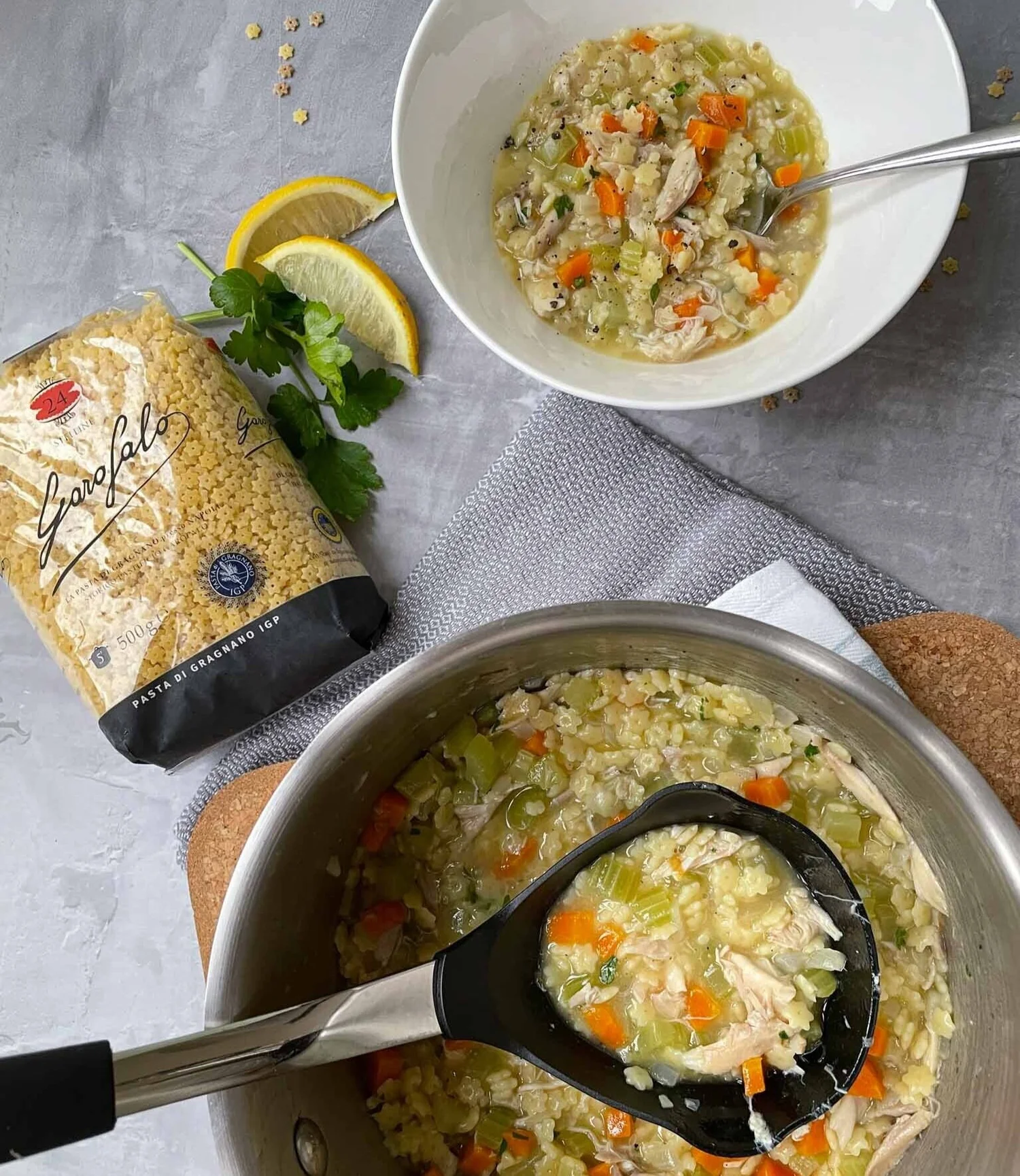 Stelline Chicken Soup with Garofalo Pasta | Chicken Soup recipe ...