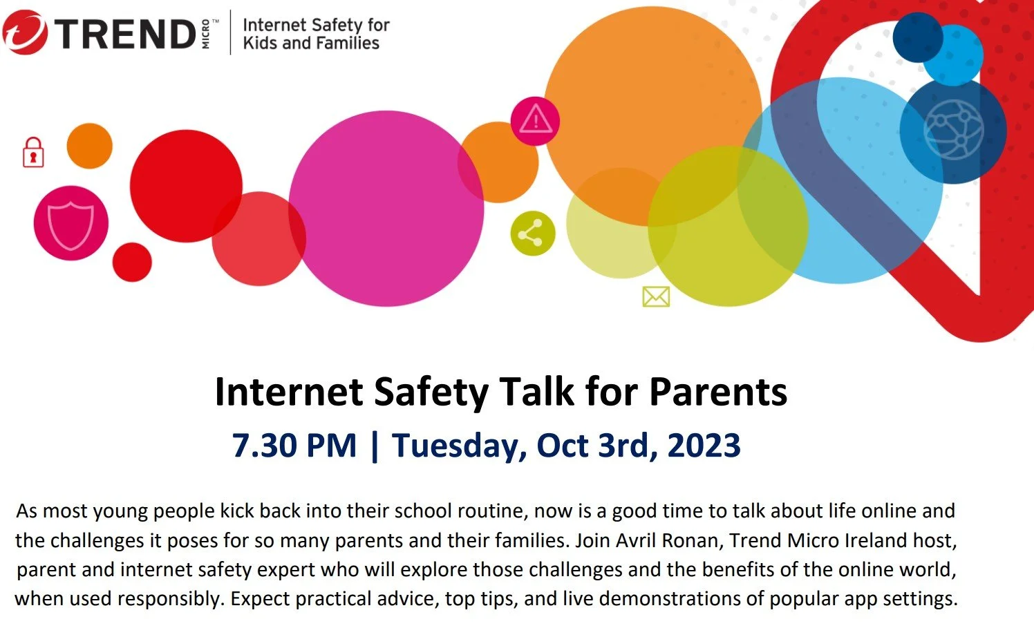 Internet Safety Talk for Parents by Trend Micro — KCS, Kinsale