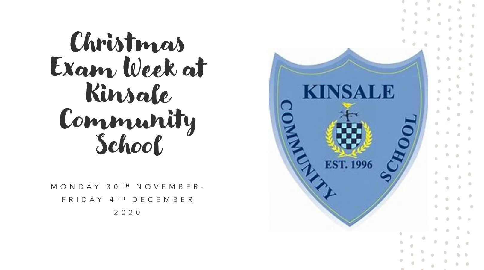 KCS Christmas Exams Timetable 2020 — KCS, Kinsale