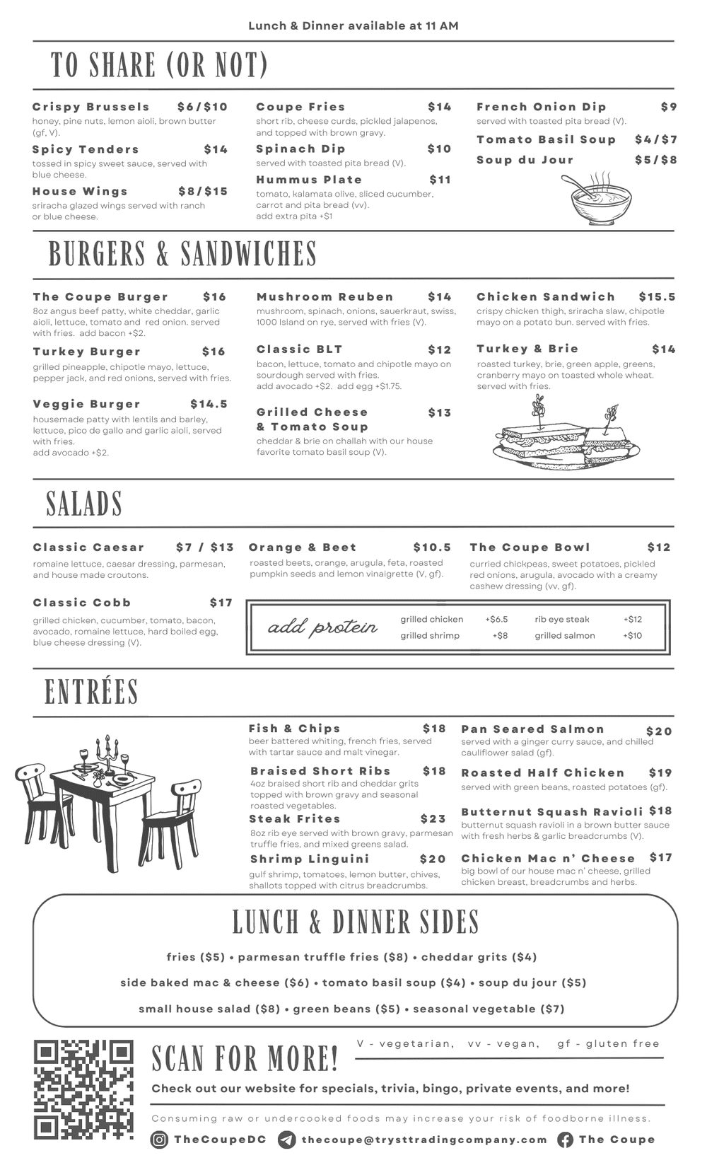 Dine In Menu — The Coupe