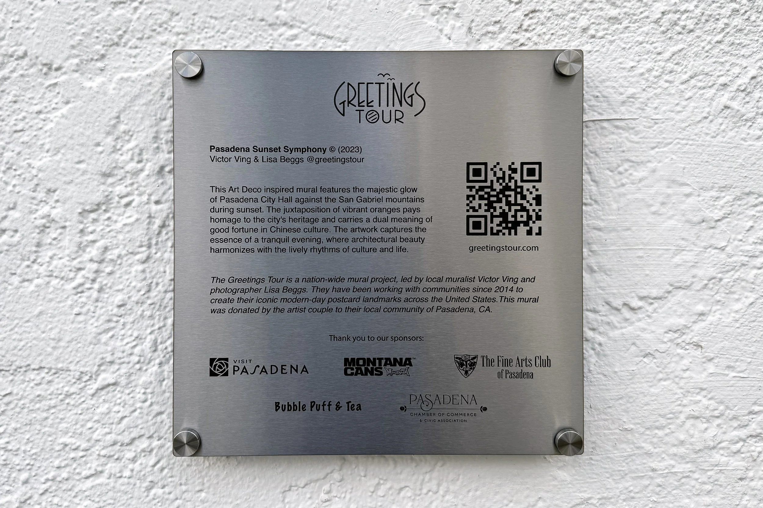 Mural Plaque - Honoring Community and Sponsors — Greetings Tour - The ...