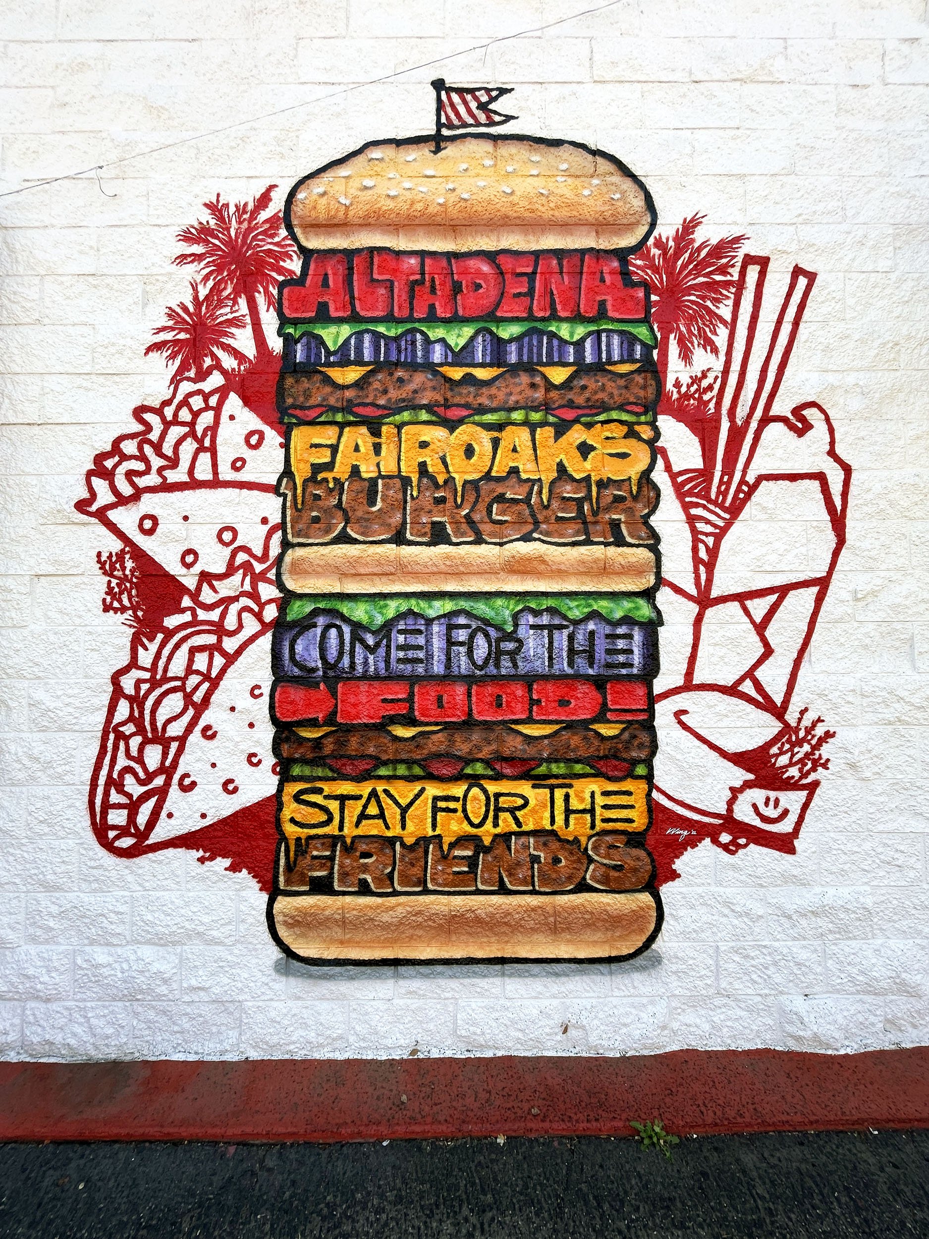 Restaurant Mural in Altadena CA for Fair Oaks Burger — Greetings Tour ...