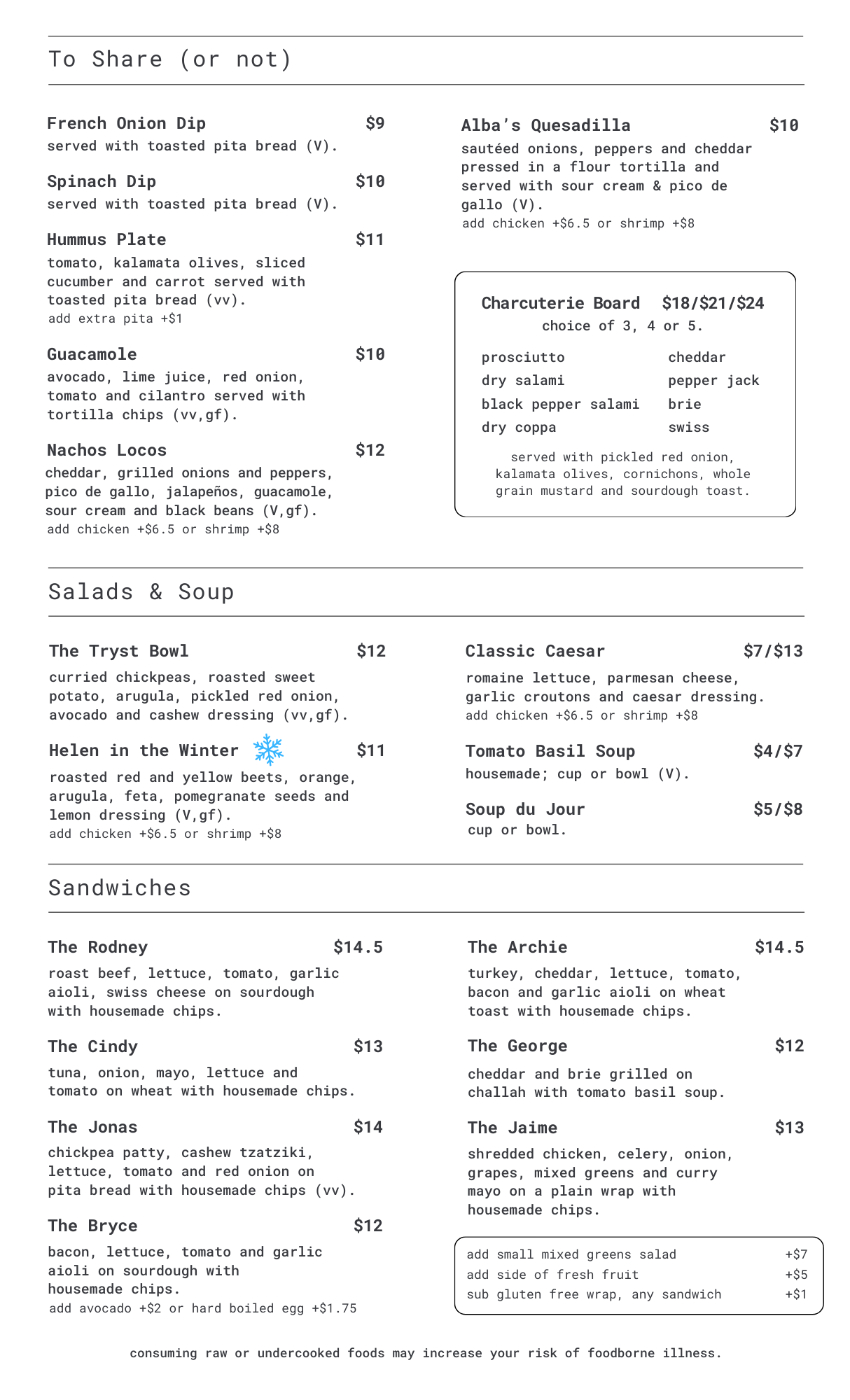 Menu — Tryst