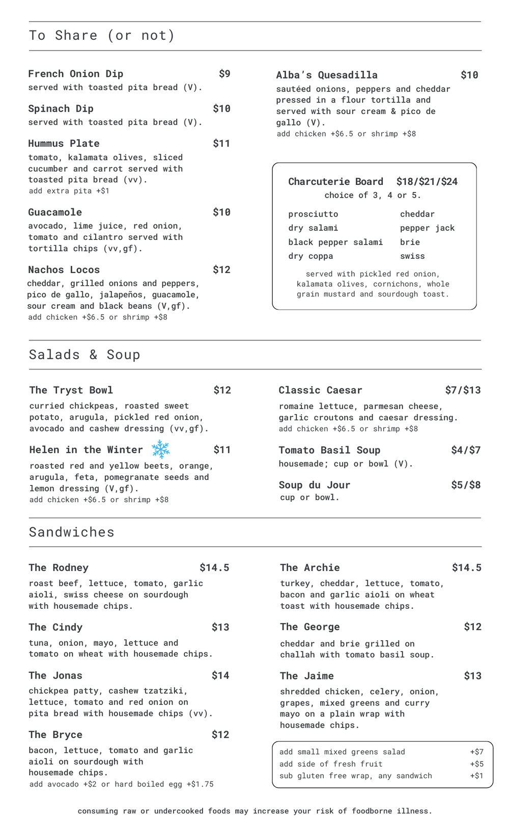 Menu — Tryst