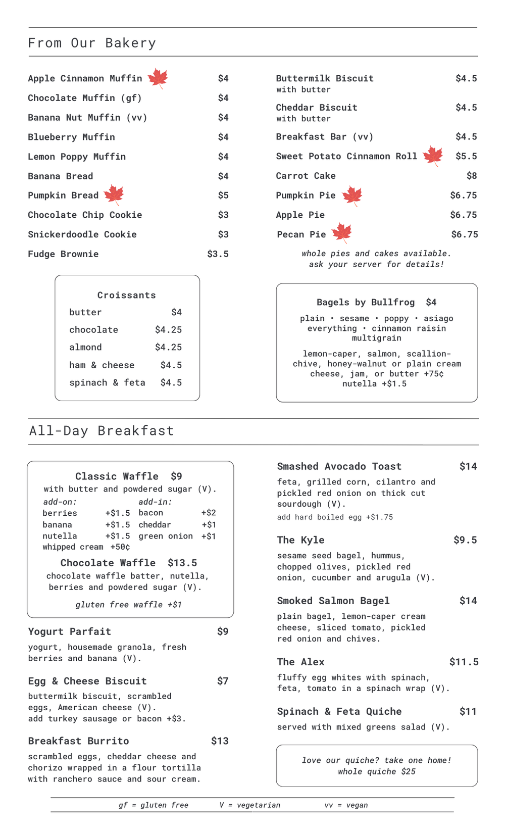 Menu — Tryst