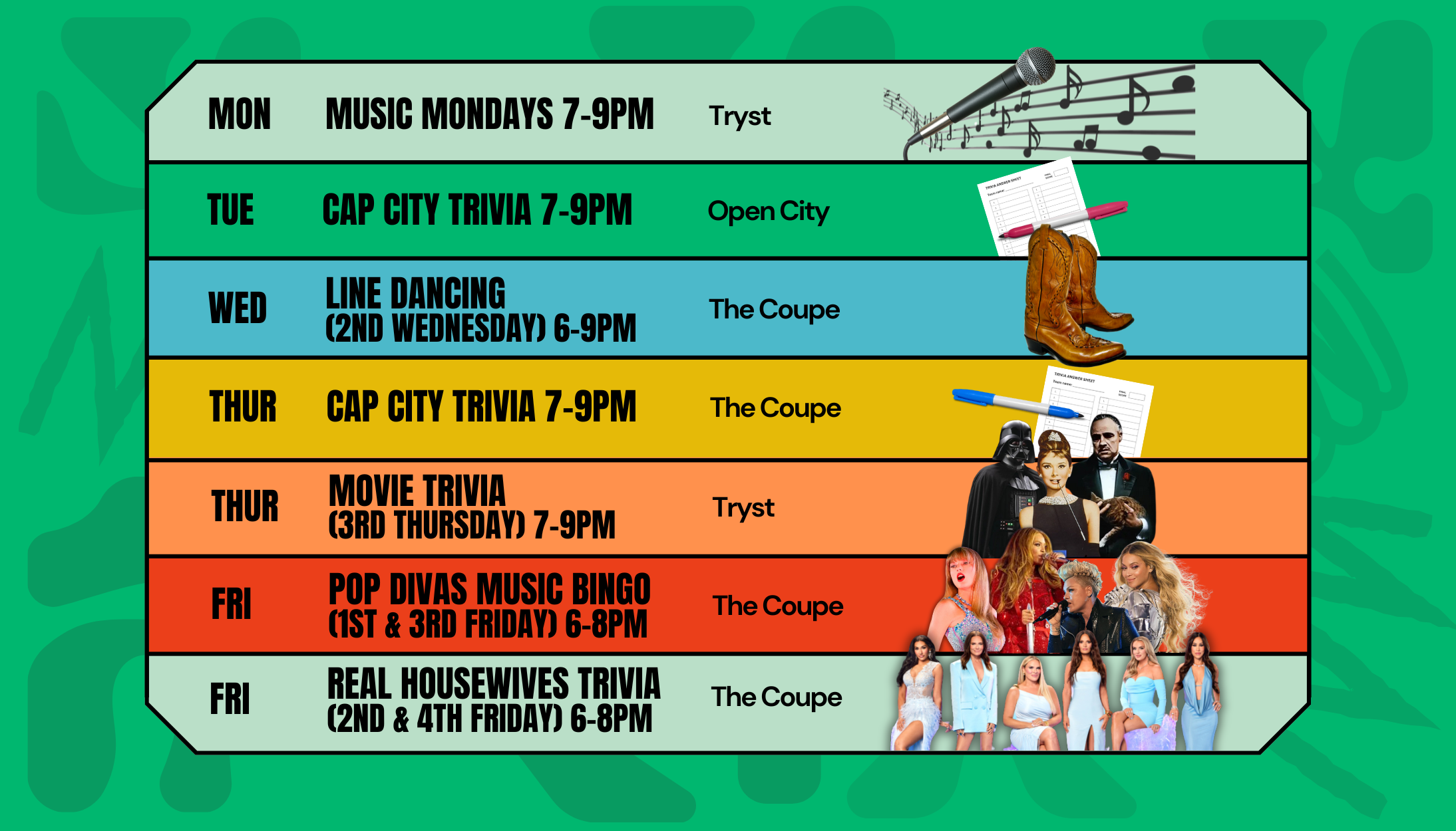 Upcoming Events — Tryst