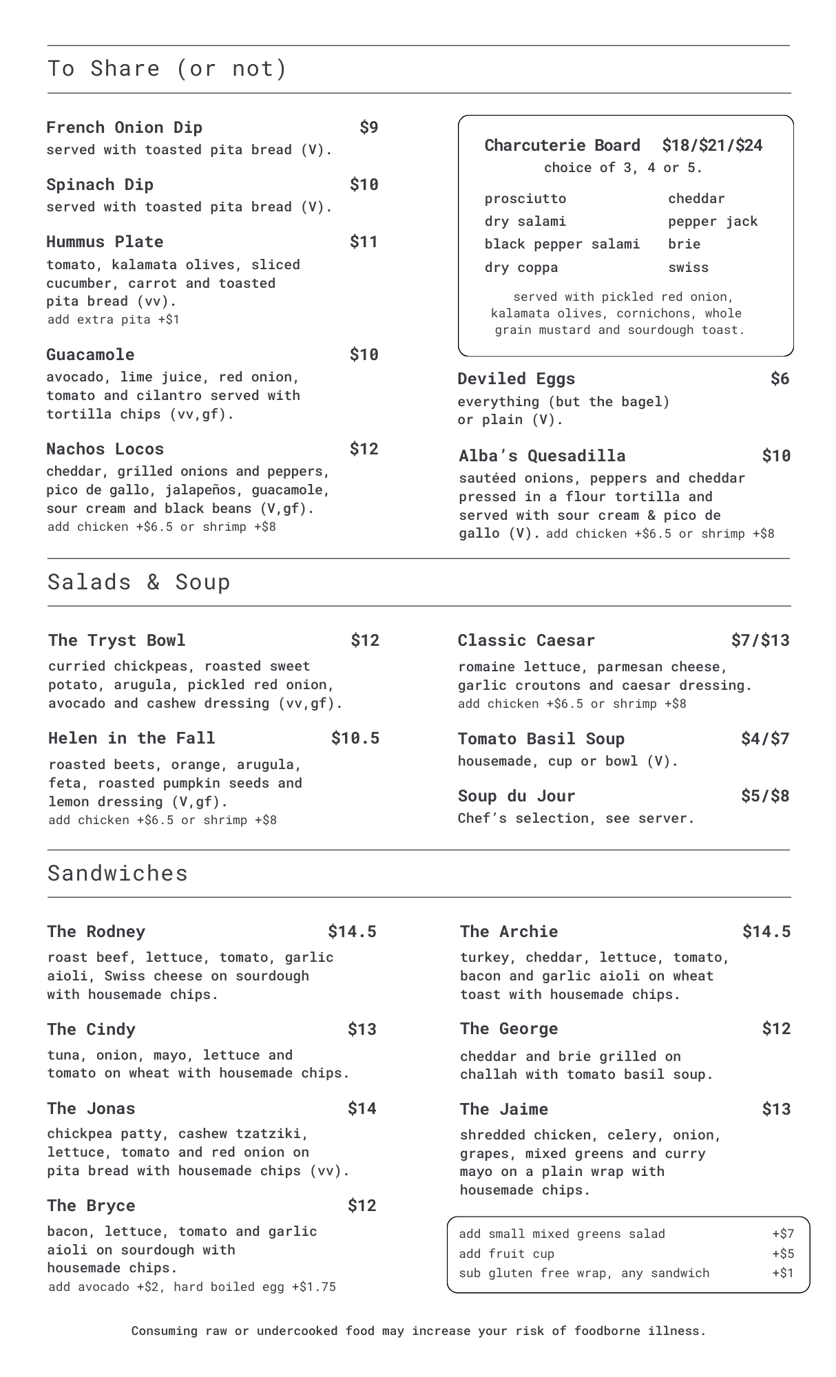 Menu — Tryst