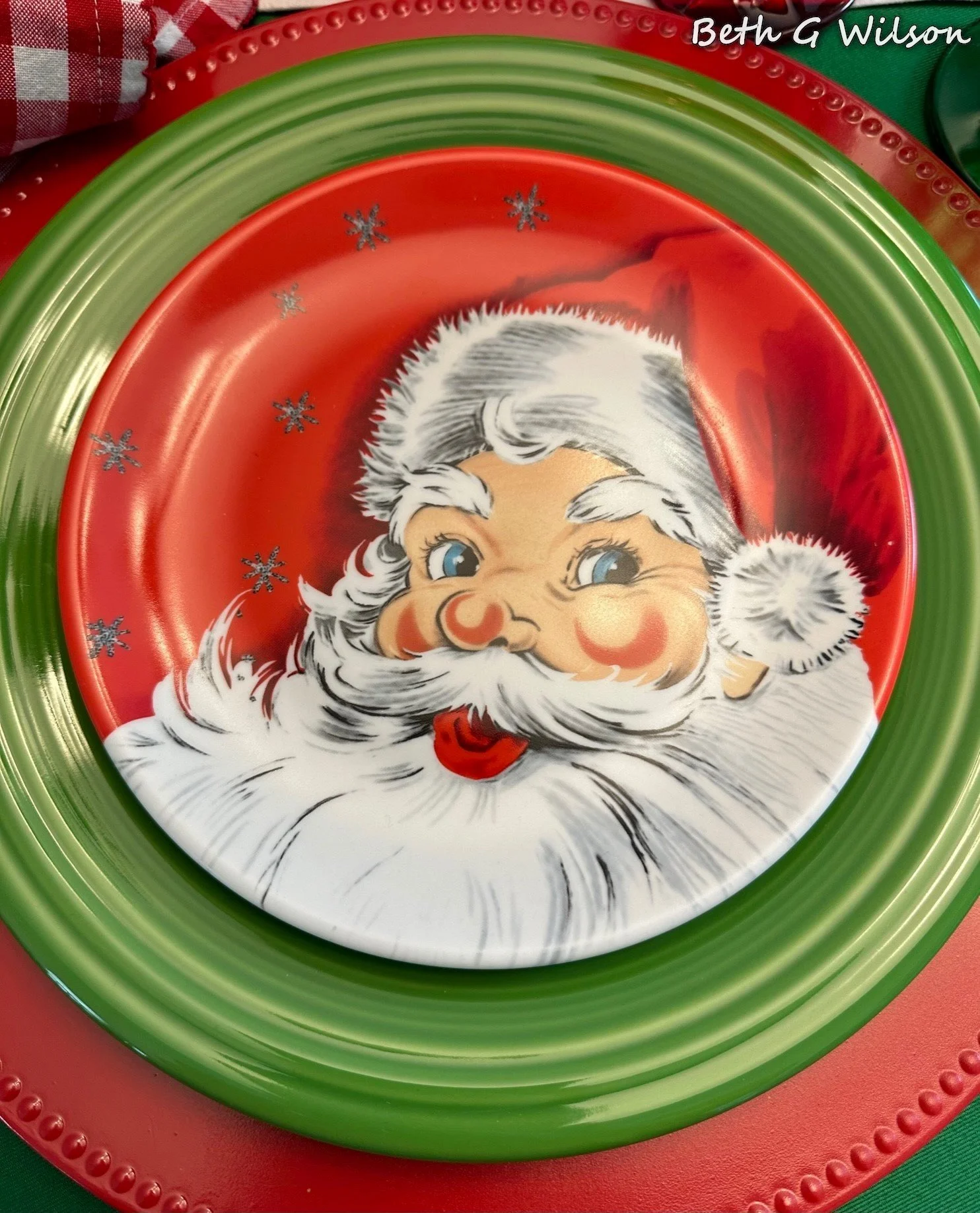 Santa on a Christmas Tablescape — Whispers of the Heart