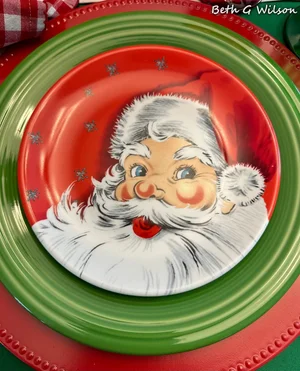 Santa on a Christmas Tablescape — Whispers of the Heart