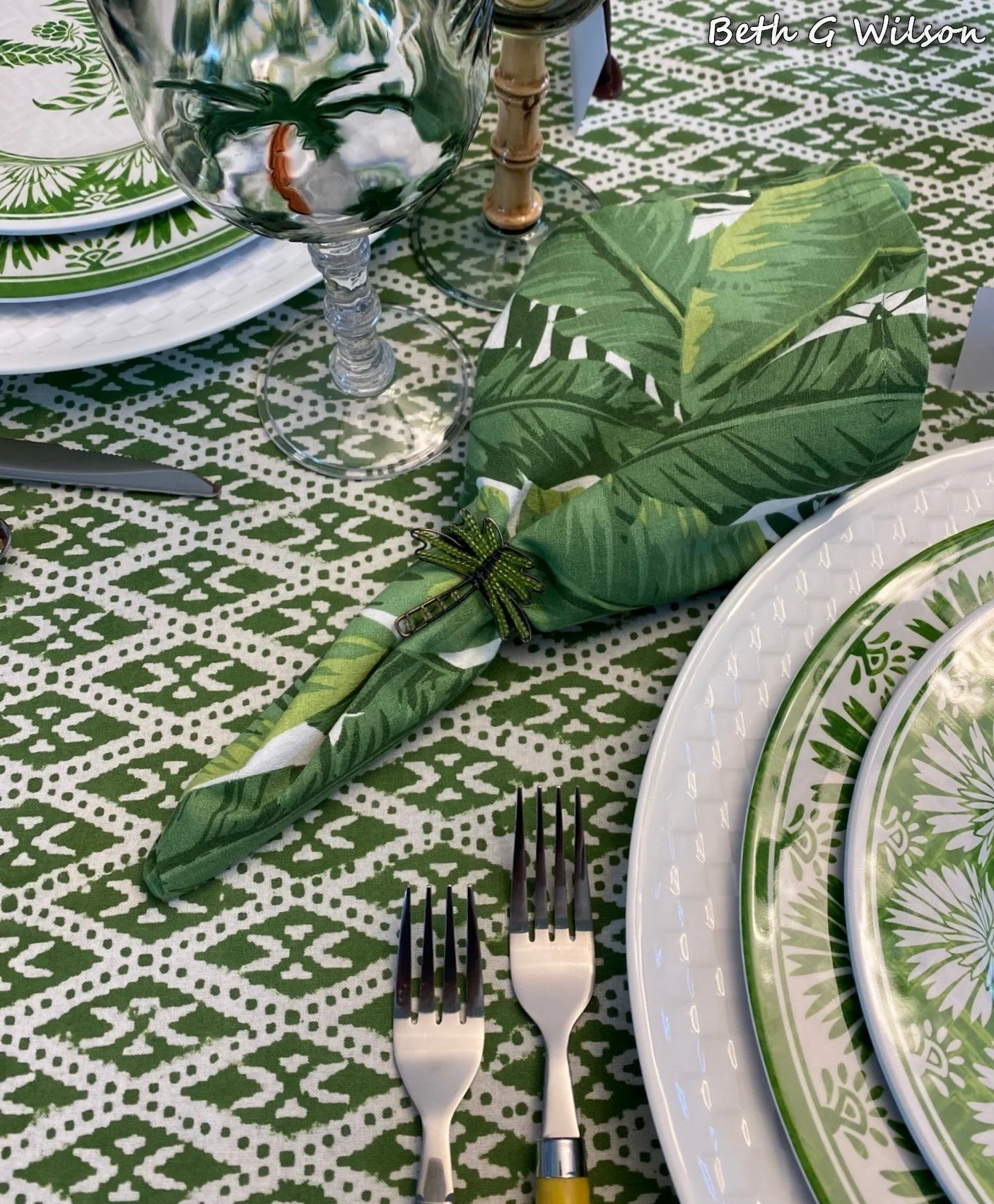 Palm Trees on a Summer Tablescape — Whispers of the Heart