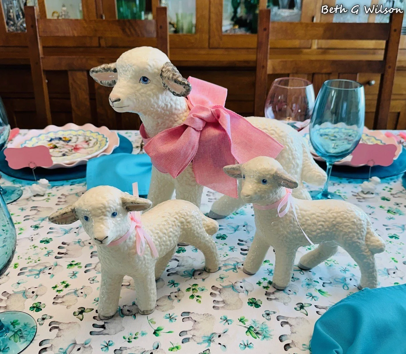 Lambs on an Easter Tablescape — Whispers of the Heart