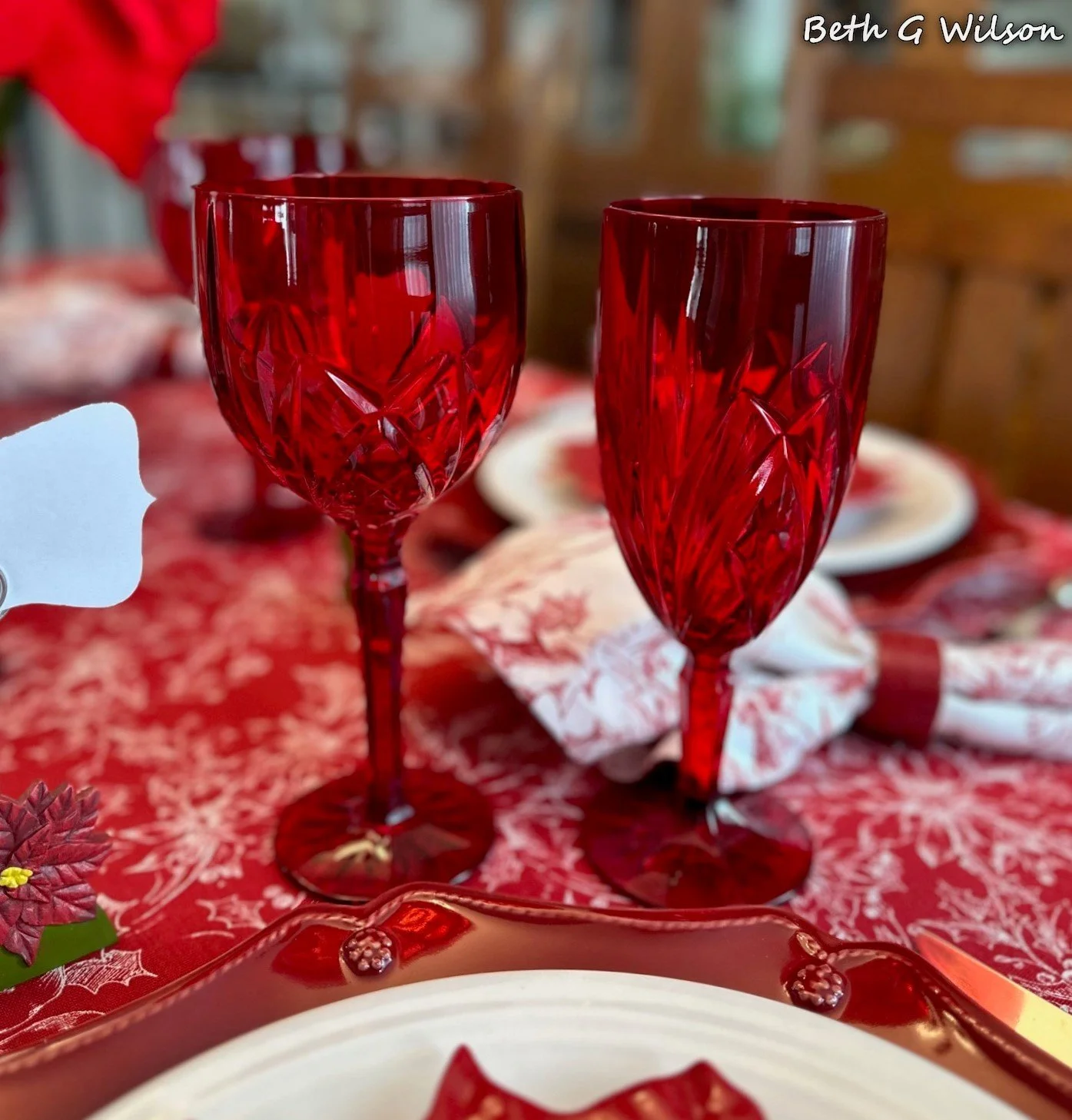 Poinsettias on a Winter Tablescape — Whispers of the Heart