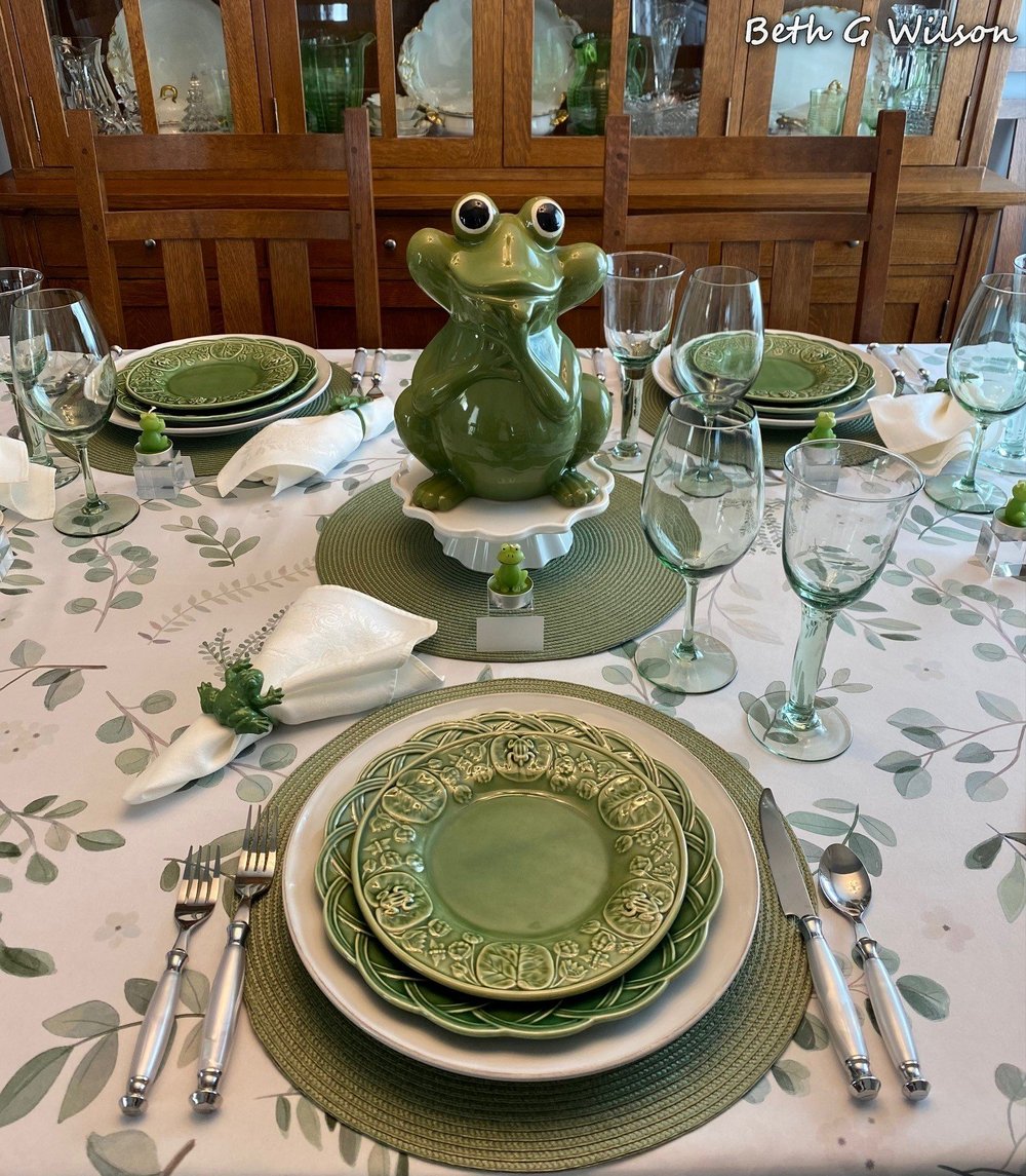 A Spring Tablescape with Frogs — Whispers of the Heart