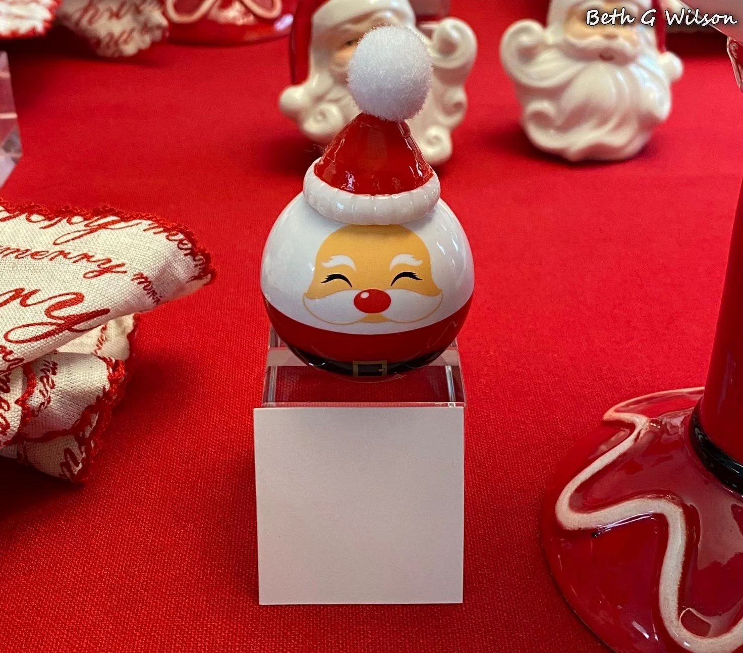 Santa on a Christmas Tablescape — Whispers of the Heart