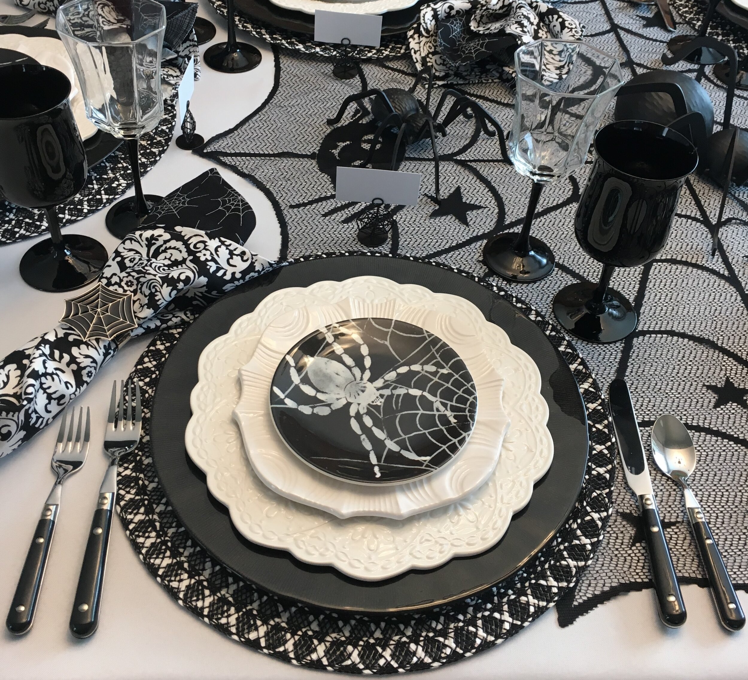 Spiders on the Halloween Tablescape! — Whispers of the Heart