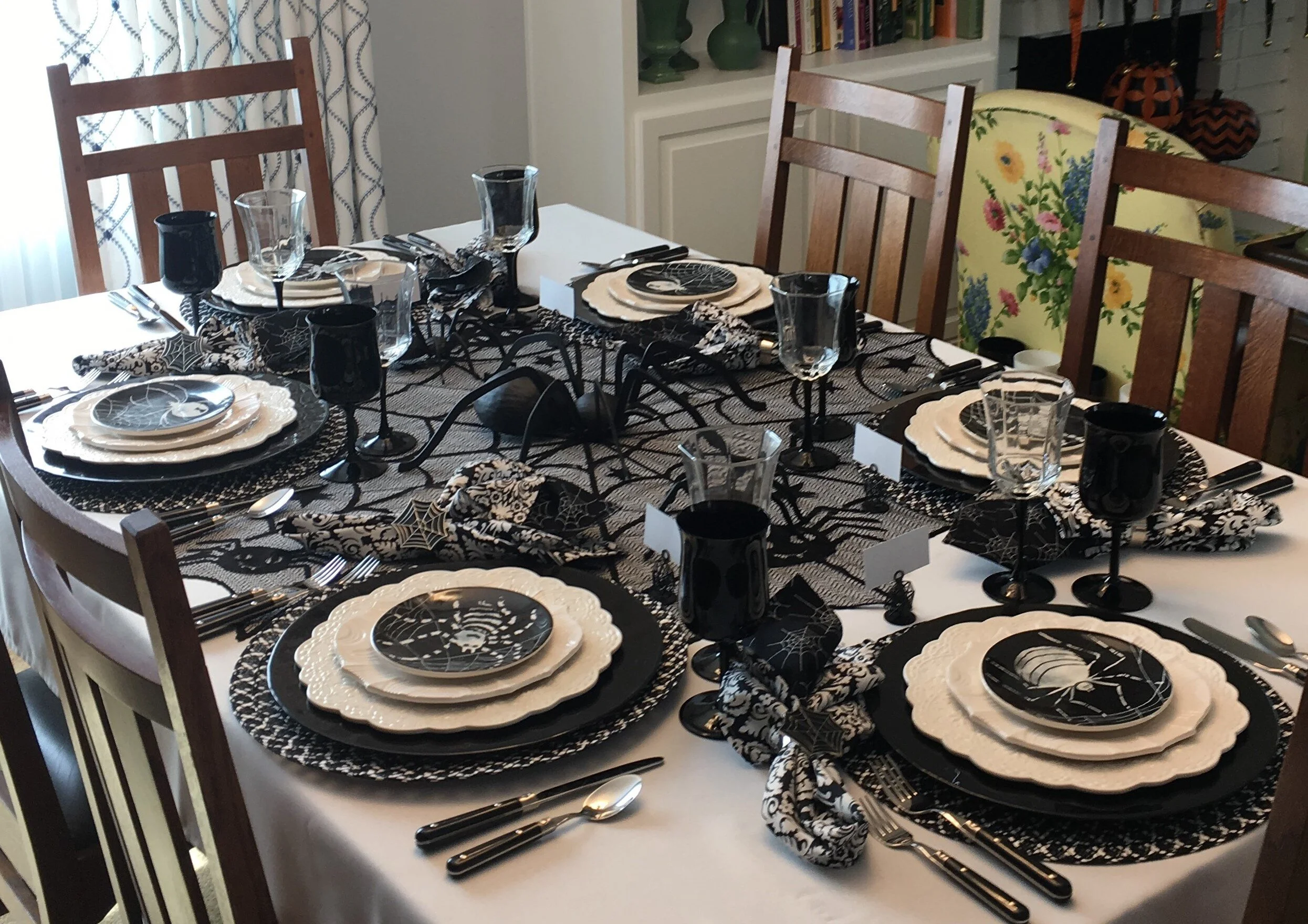 Spiders on the Halloween Tablescape! — Whispers of the Heart