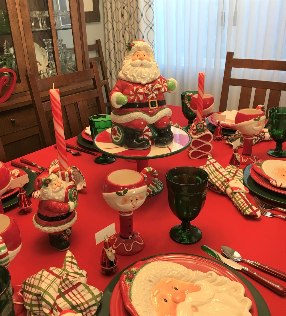 Santa's on the Christmas Tablescape — Whispers of the Heart