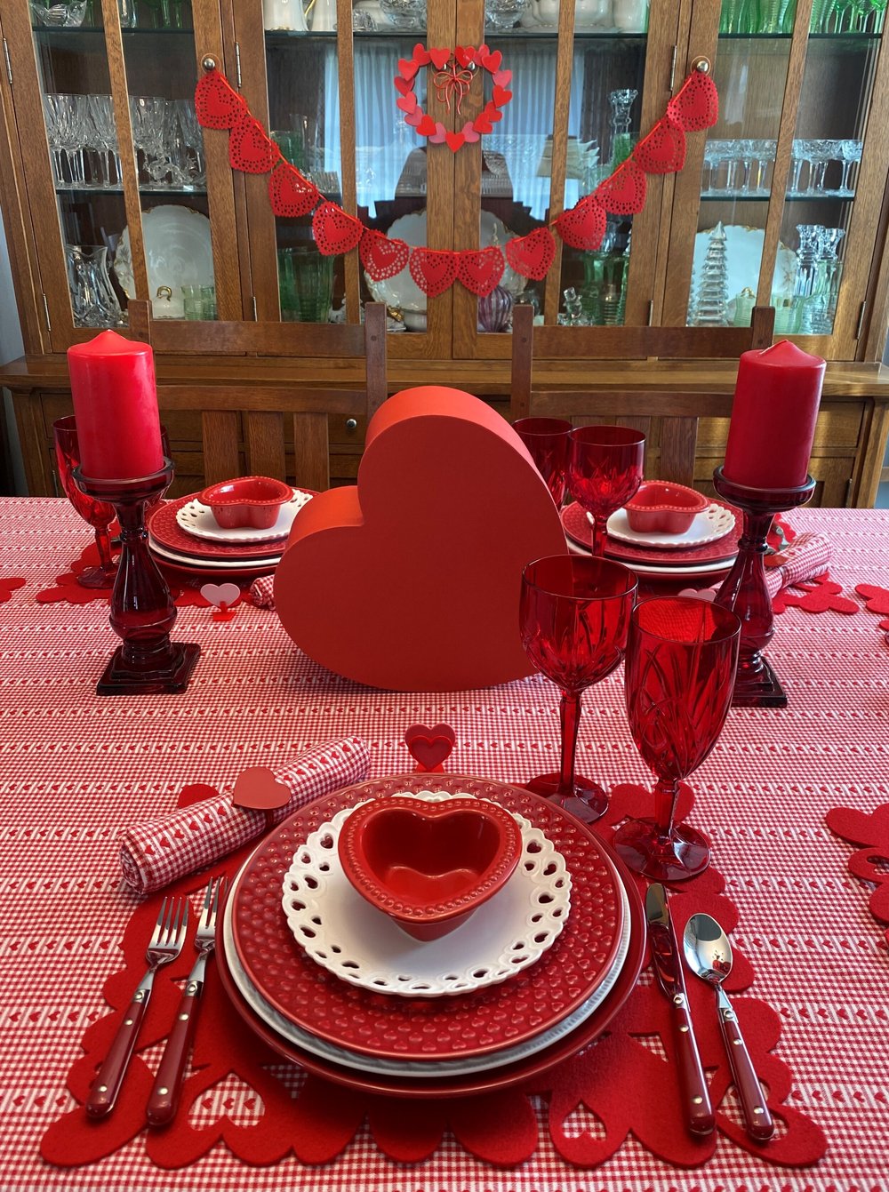 Hearts for a Valentine's Day Tablescape — Whispers of the Heart